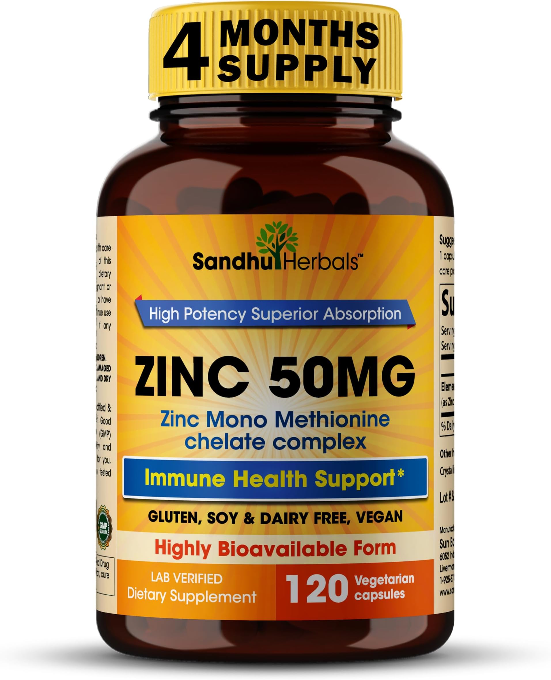 Amazon.com: Zinc 220mg [High Potency] Supplement – Zinc Sulfate for ...
