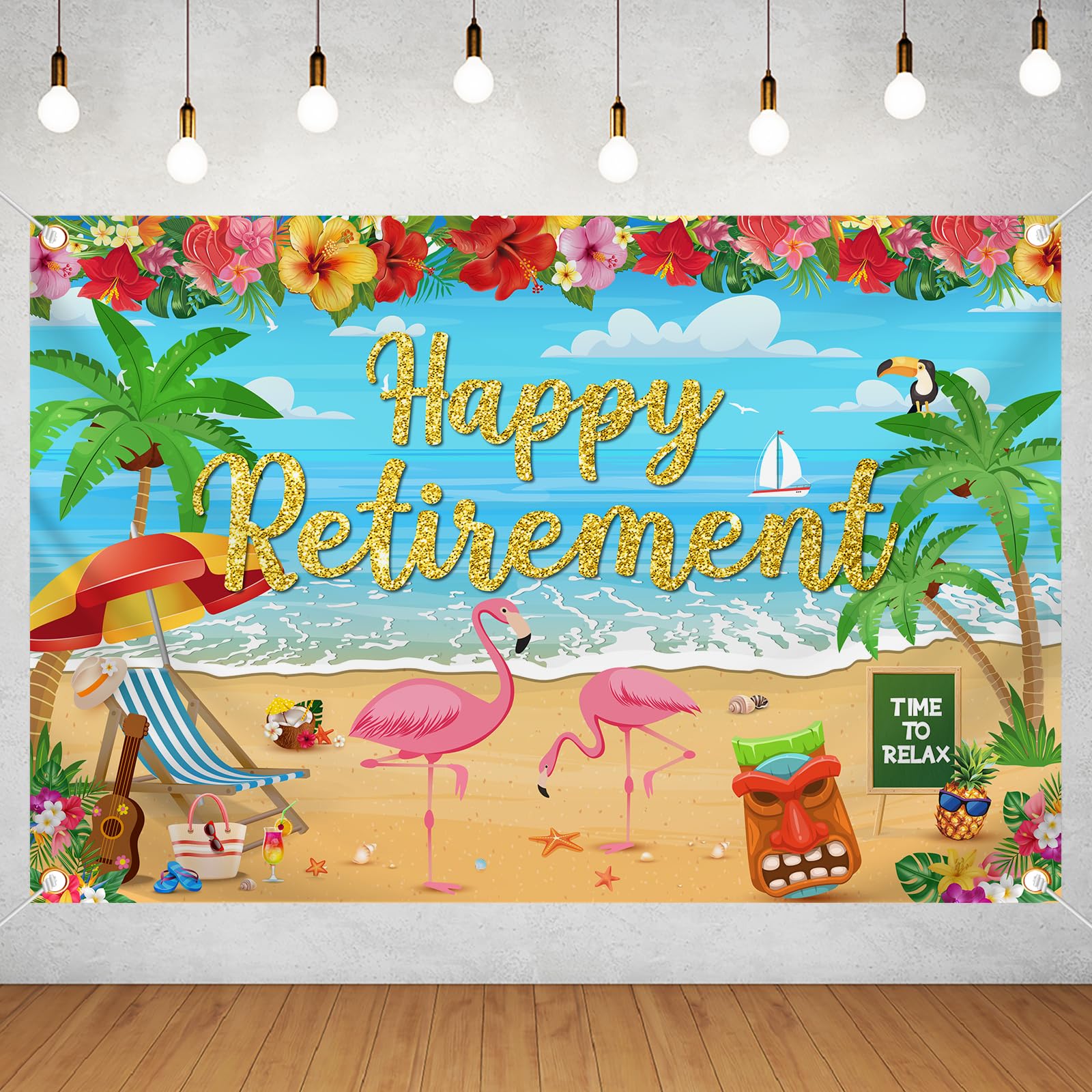 Amazon.com : Hawaiian Retirement Party Decorations, Happy Retirement ...