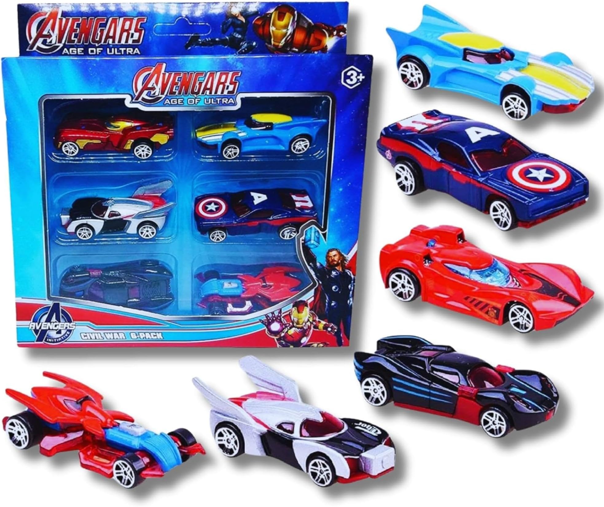 ZZ ZONEX Powered Cars Push and Go Toys Car Marvel Avengers Theme Die ...