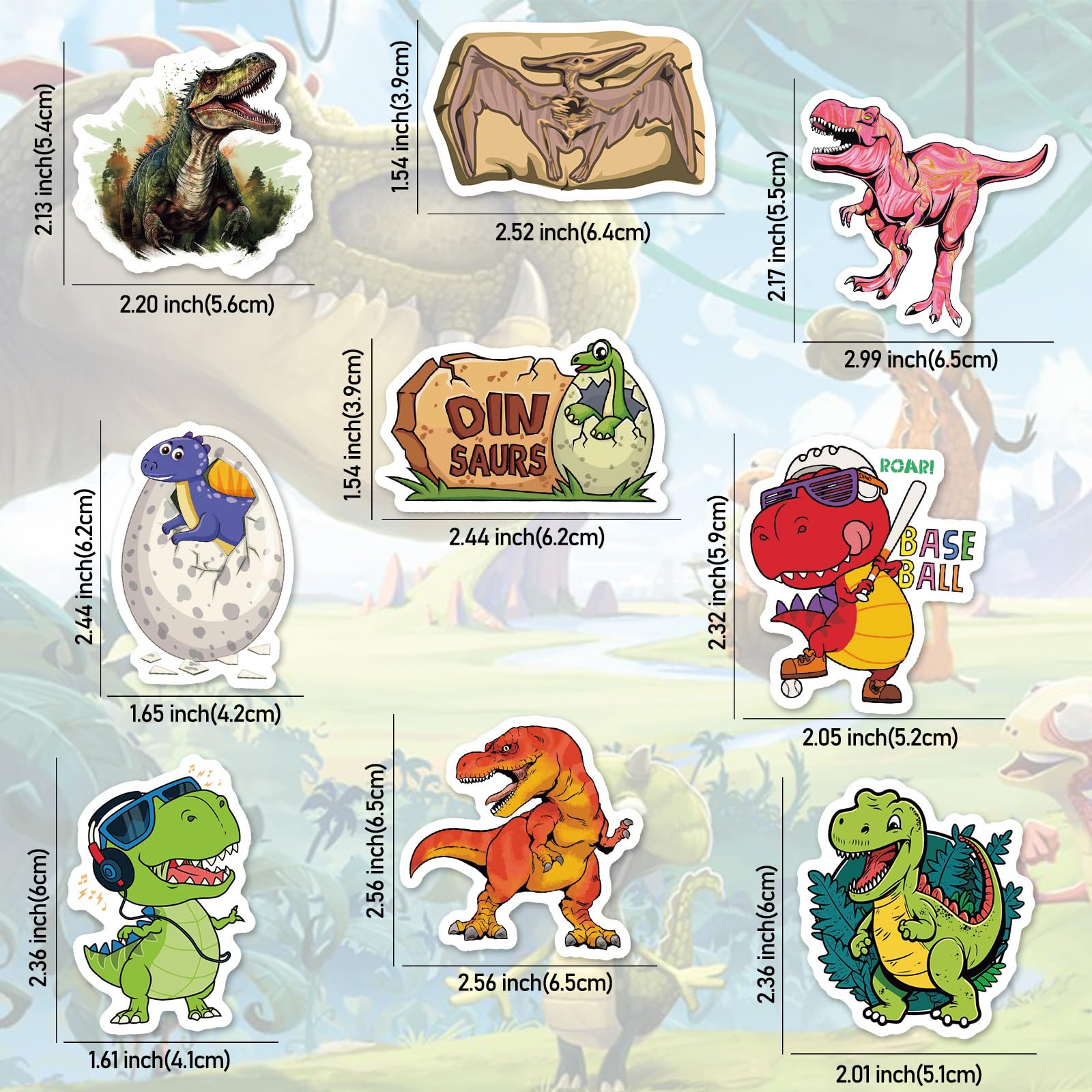 Snapklik.com : Dinosaur Stickers For Kids Boys Dino Stickers For Water ...
