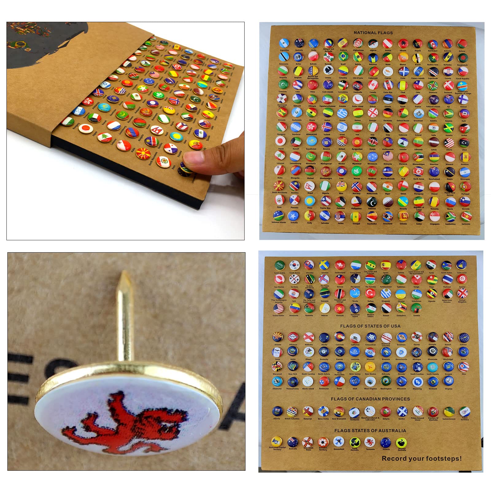 Snapklik.com : Map Pins, 291Pcs Flags Pins Of The World Map Pin Board ...