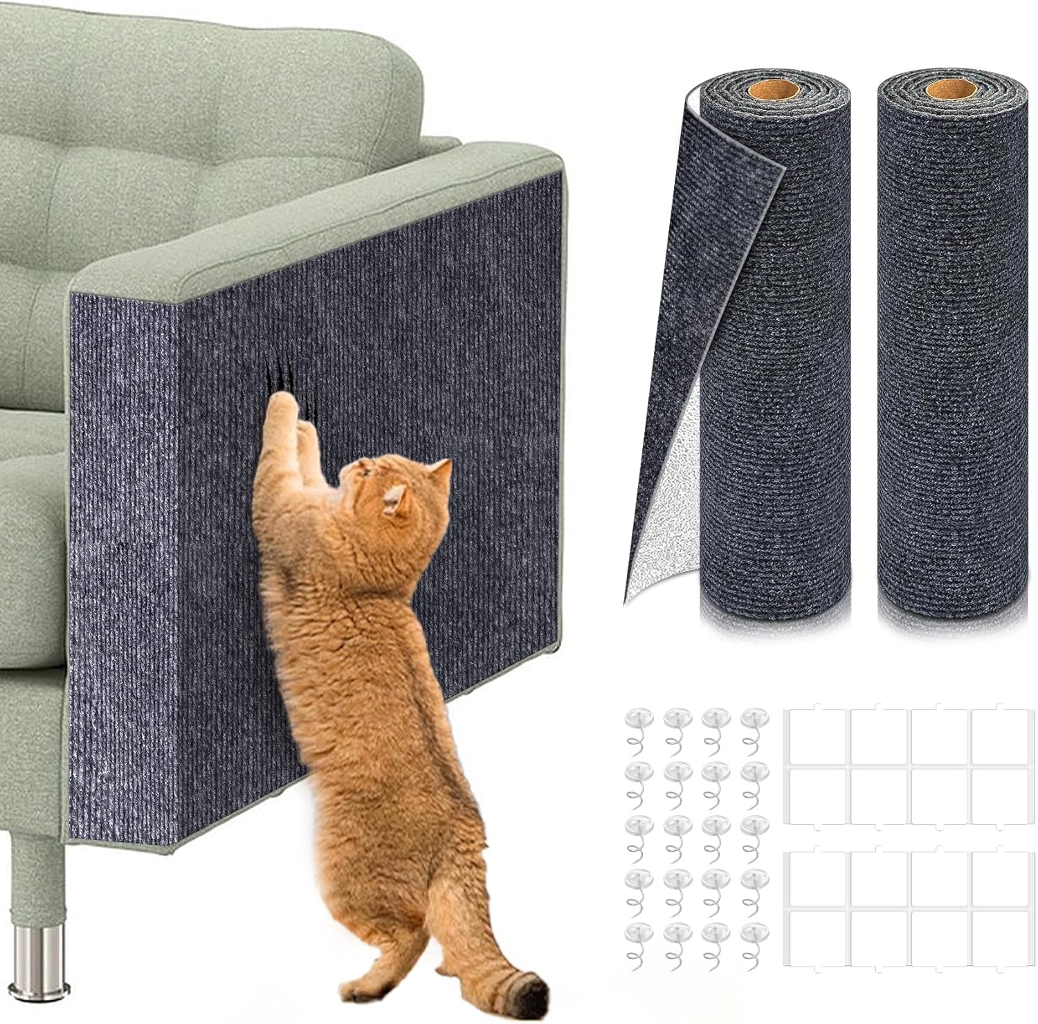 Amazon.com : 2PCS 39.4"x15.8" Self-Adhesive Cat Scratch Mats ...