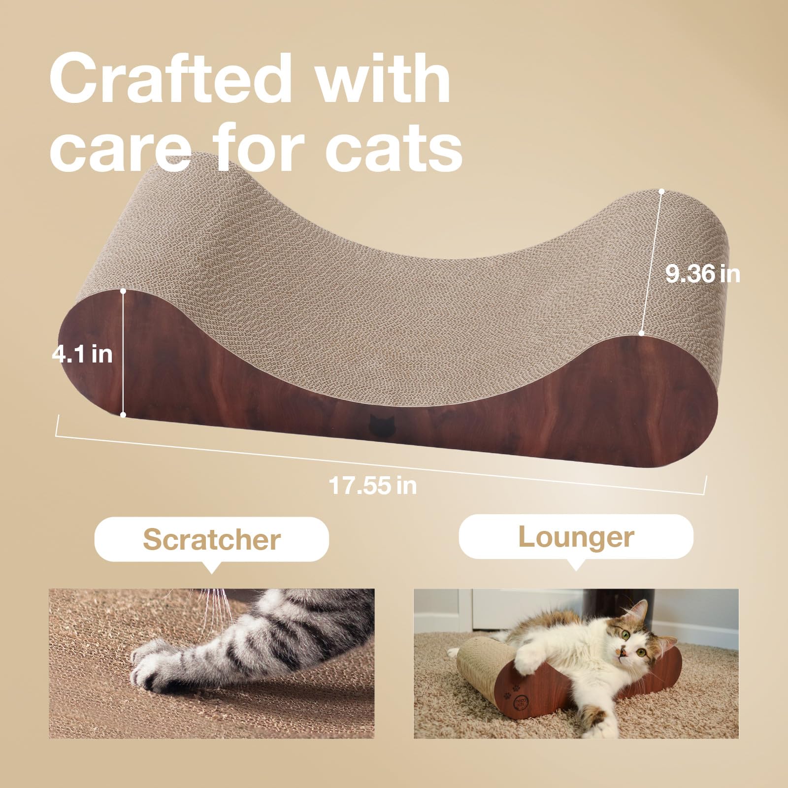 Snapklik.com : Necoichi Premium Comfort Series Cat Scratcher Curved ...