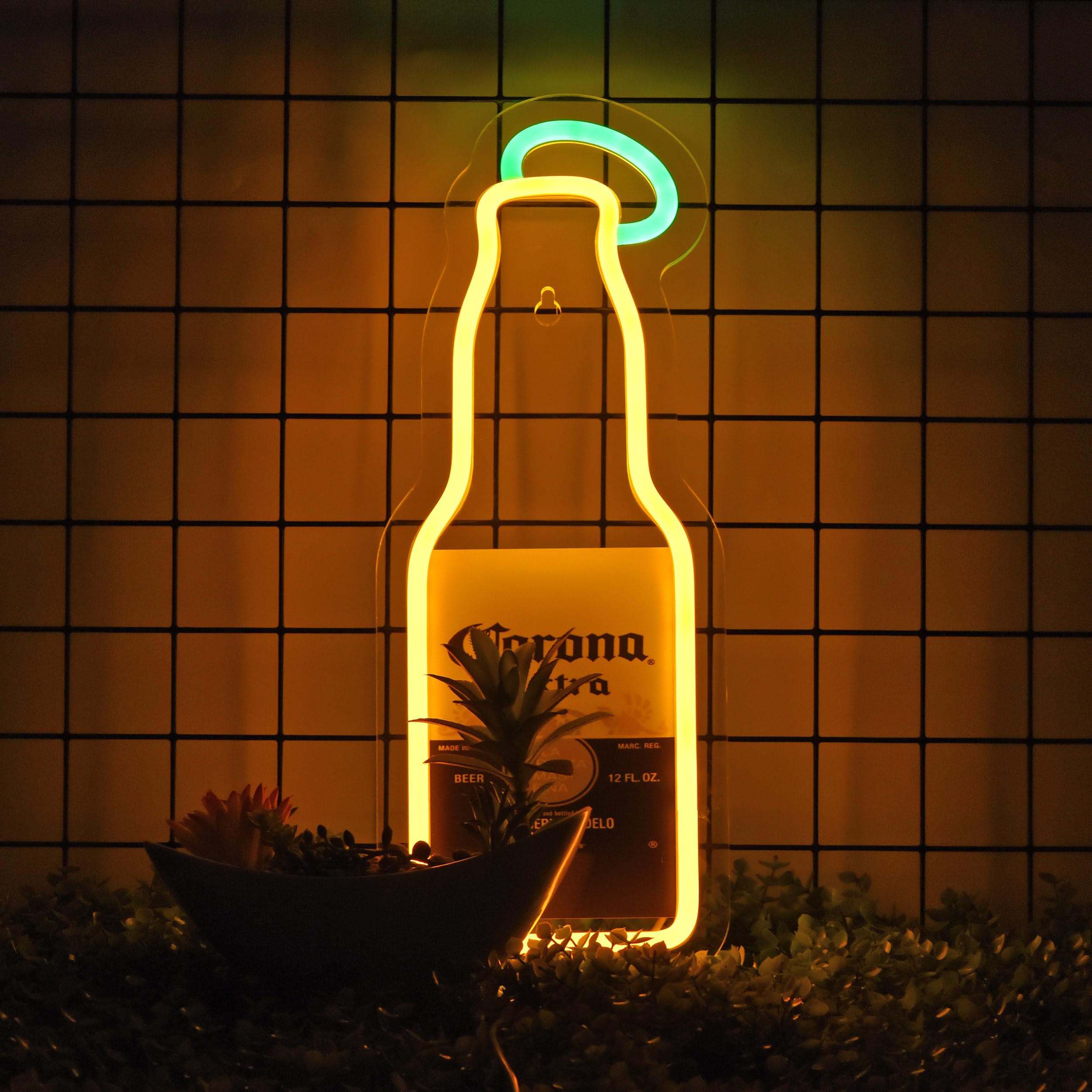 Palm Tree Bottle Neon Sign for Wall Decor Beer Bar Home Art Neon Light ...