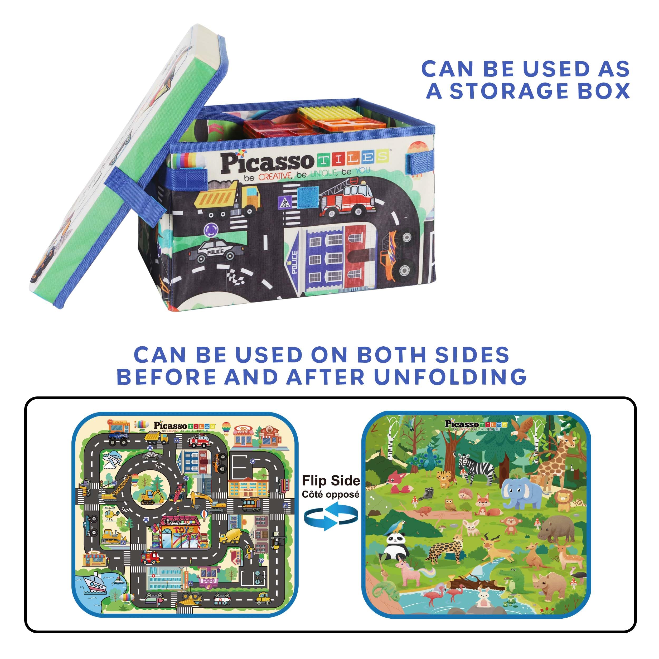 Snapklik.com : PicassoTiles Storage Bin Toy Box & Playmat