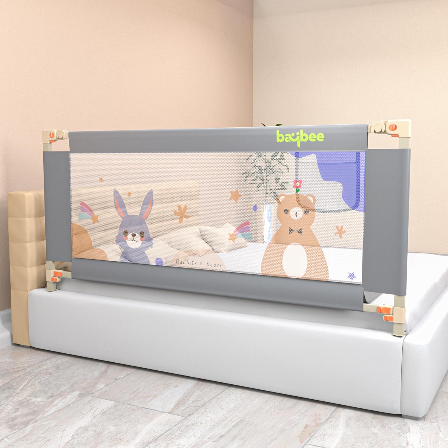 Buy BAYBEE Baby Bed Rail Guard (150x80cm), Bedrail for Baby Safety with ...