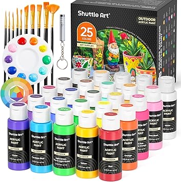 Shuttle Art Vernice acrilica per esterni, 25 colori, 2oz/60ml, per ...