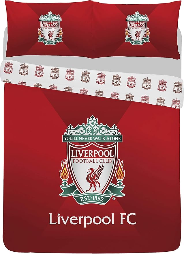 Official Liverpool Liverpool King Size Duvet Set Reversible Red ...