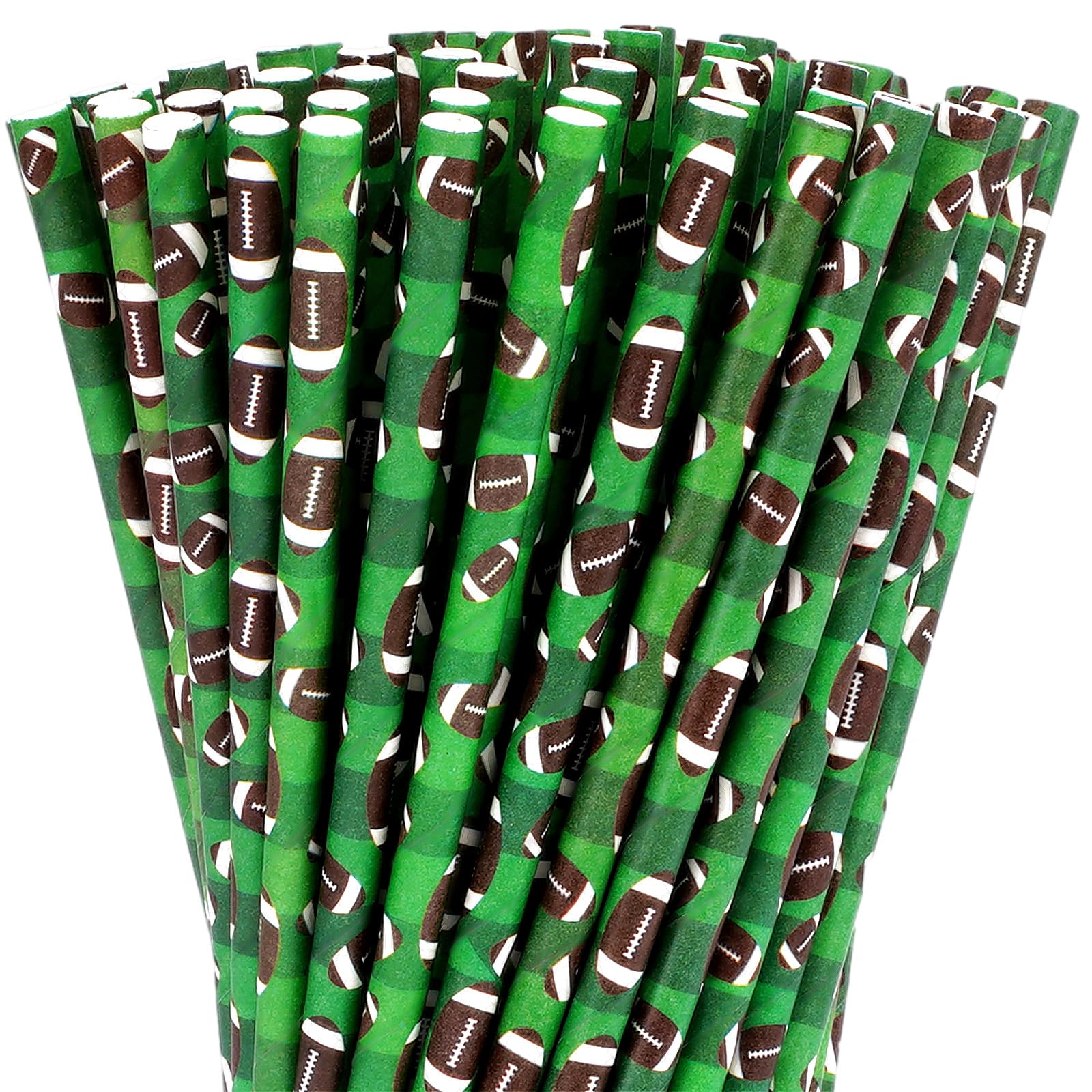 Amazon.com: Whaline 200Pcs Football Paper Straws Rugby Football ...