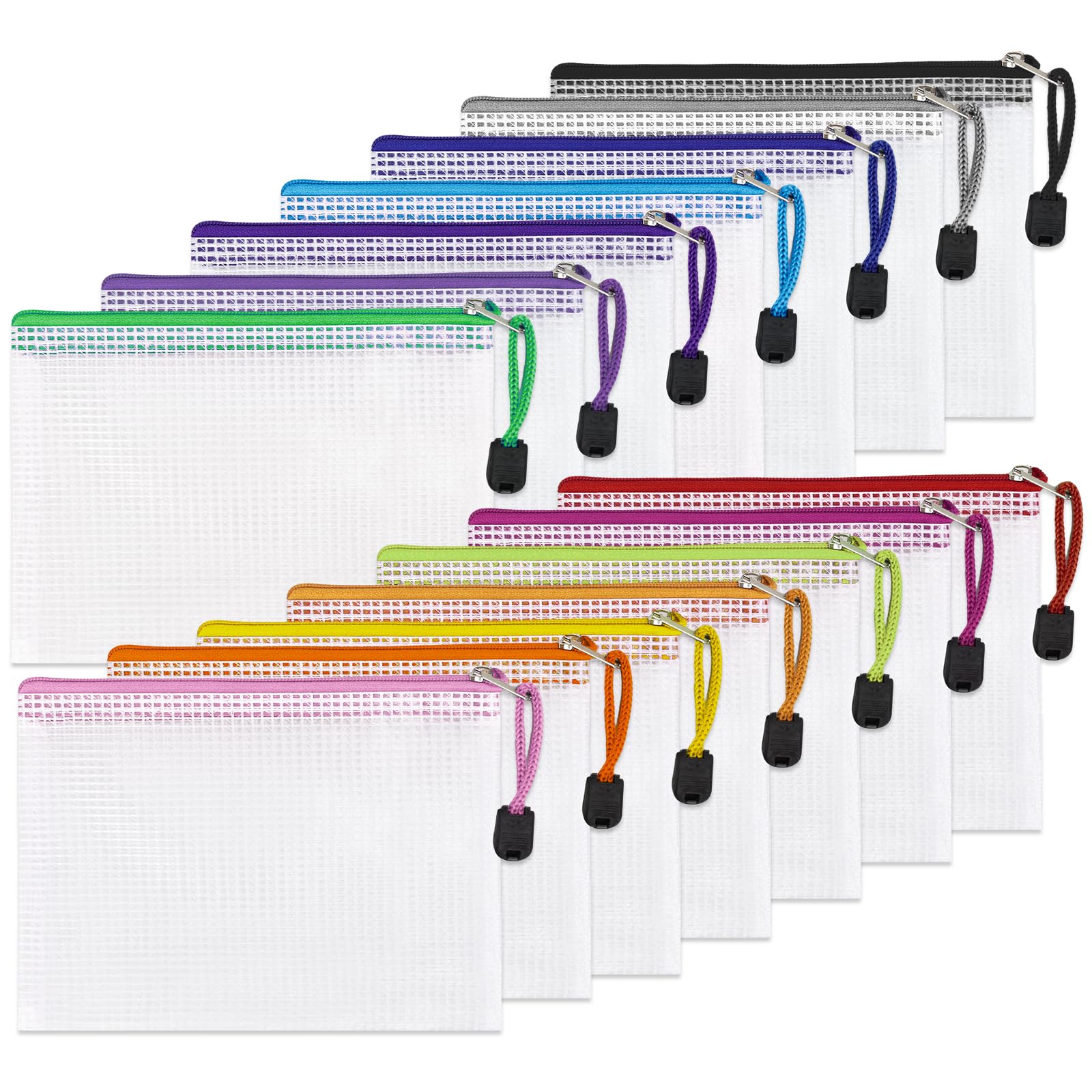Amazon.com : EOOUT 14pcs Mesh Zipper Pouch, A6 Size Zipper Bags, 6.5 x ...