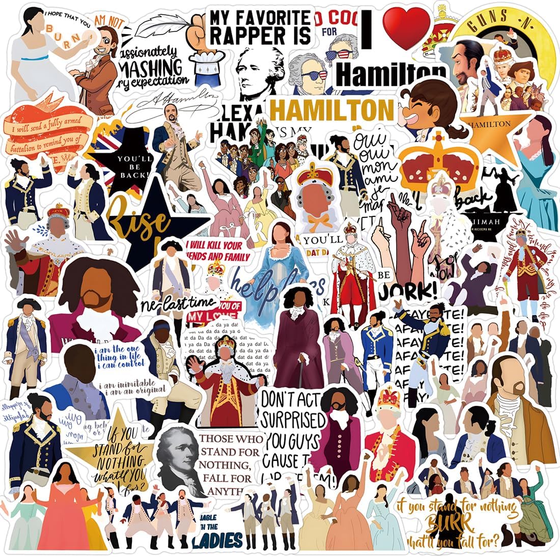 Amazon.com: 55PCS Hamiltons Merch Stickers, Cute Cartoon Aesthetic ...