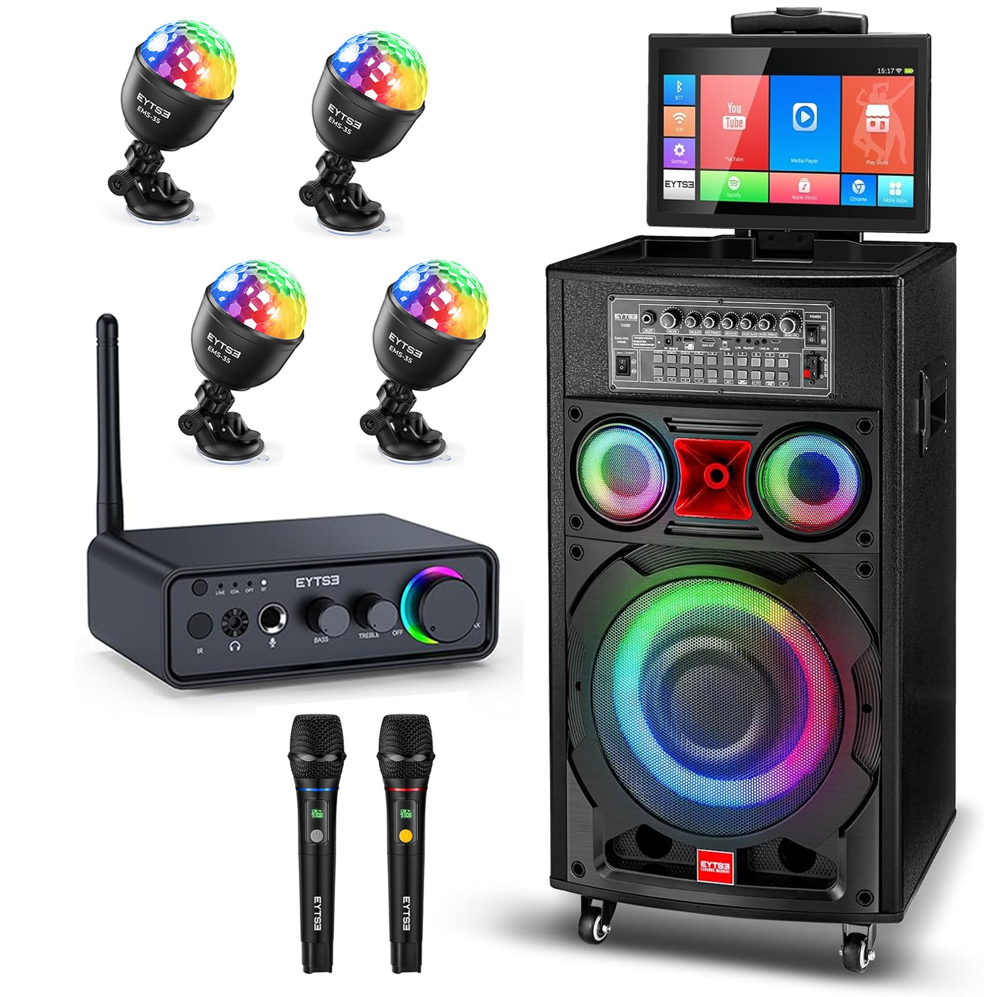 Amazon.com: EYTSE Karaoke Machine with Lyrics Display for Adults 14.1 ...