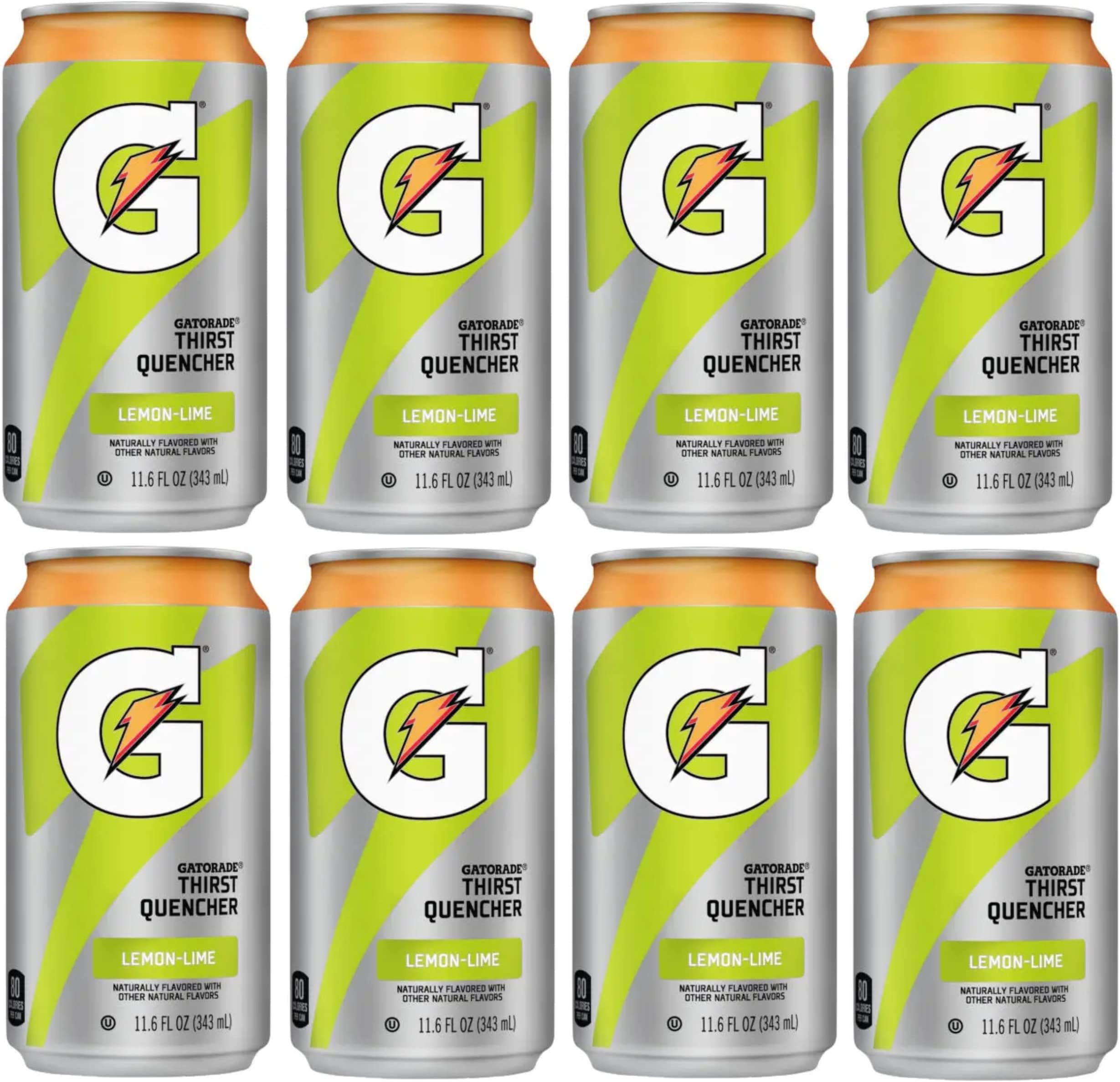 Amazon.com: Gatorade Thirst Quencher, 11.6oz Cans, Pack of 8 (Lemon Lime)