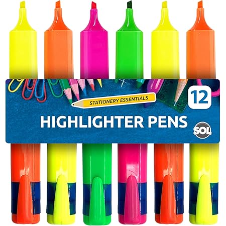 Highlighter Pens, 10 Pack Vibrant Colors Highlighter Pen Set for Adult ...