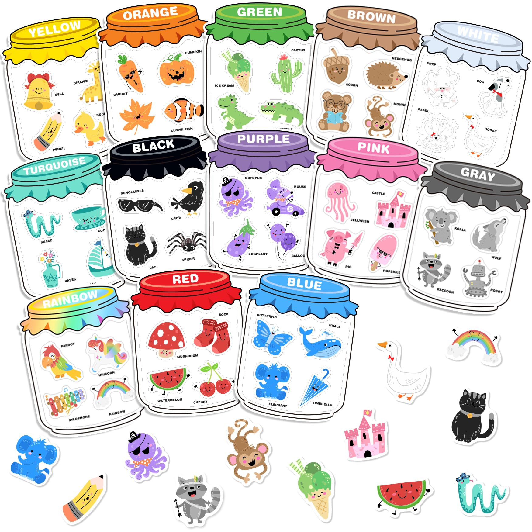 Amazon.com: Creatoy Magnetic Color Sorting Set, 13 Colors Sorting ...