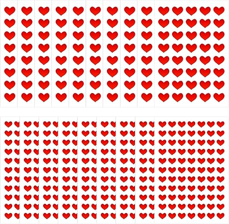 Amazon.com: 1410 Pcs Red Heart Stickers, Small Heart Stickers Self ...