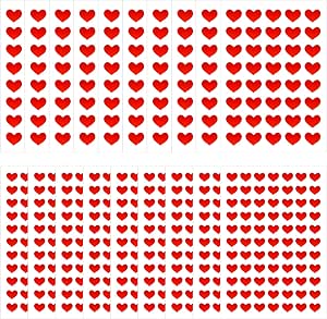 Amazon.com: 1410 Pcs Red Heart Stickers, Small Heart Stickers Self ...