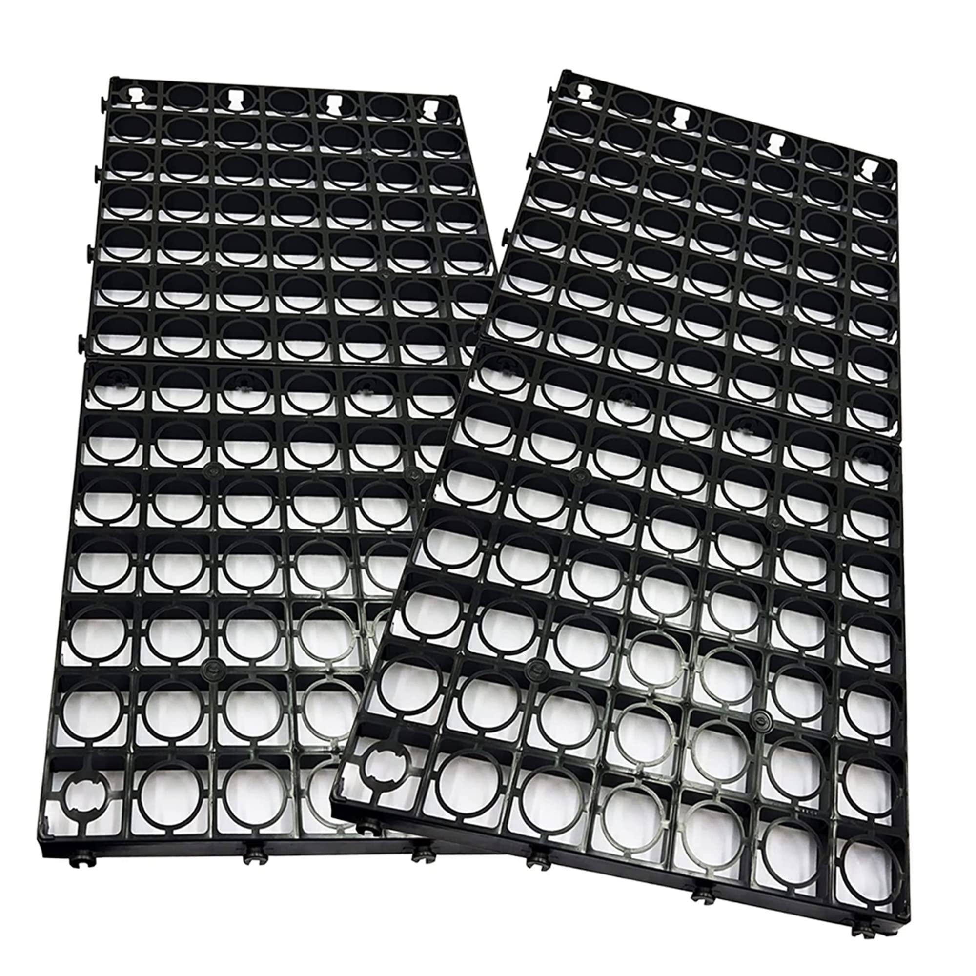 Pack Of 16 Interlocking Strong Black Plastic Turf Grass Lawn Gravel ...