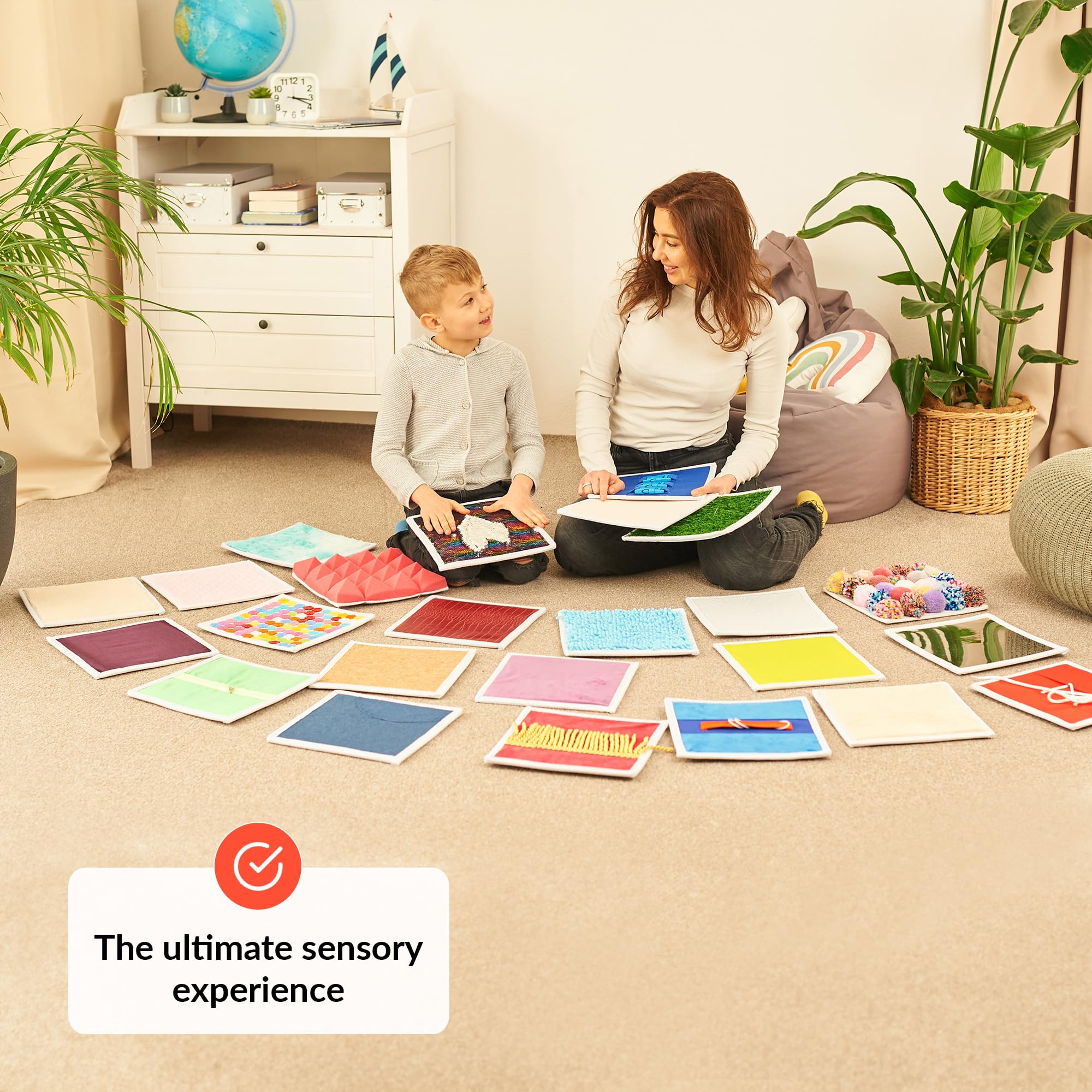 Snapklik.com : Sensory Wall Panel For Kids 24 Pcs Sensory Squares ...