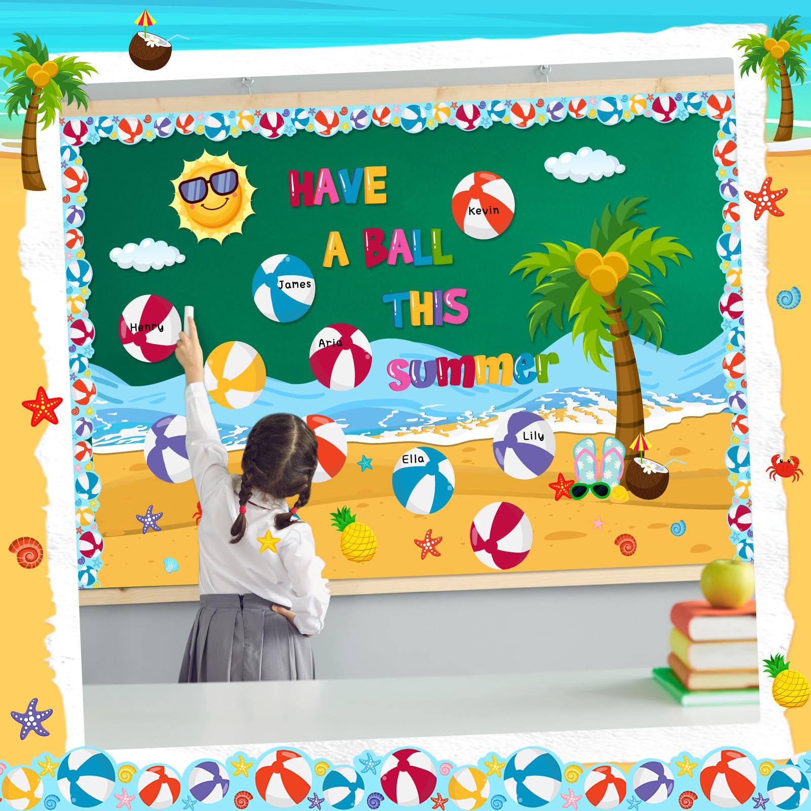 Snapklik.com : Pasimy Summer Bulletin Board Decorations Set Beach ...