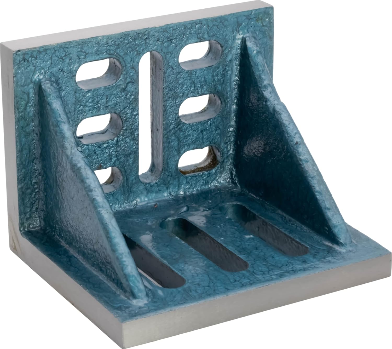 Machinist's Slotted Webbed Angle Plate, Cast Iron, 6" × 5" × 4 1/2 ...