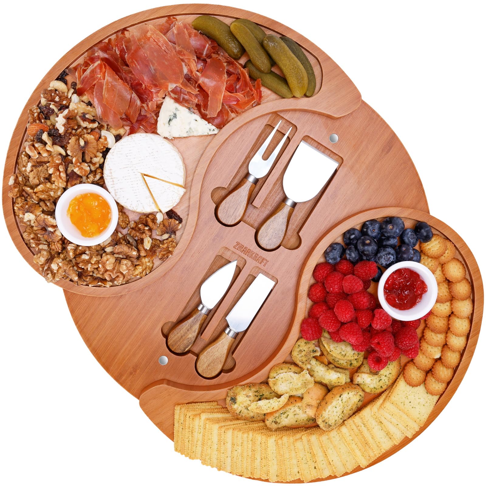 Amazon.com | ZMARKRAFT Large Double-Layer Charcuterie Board Inspired by ...
