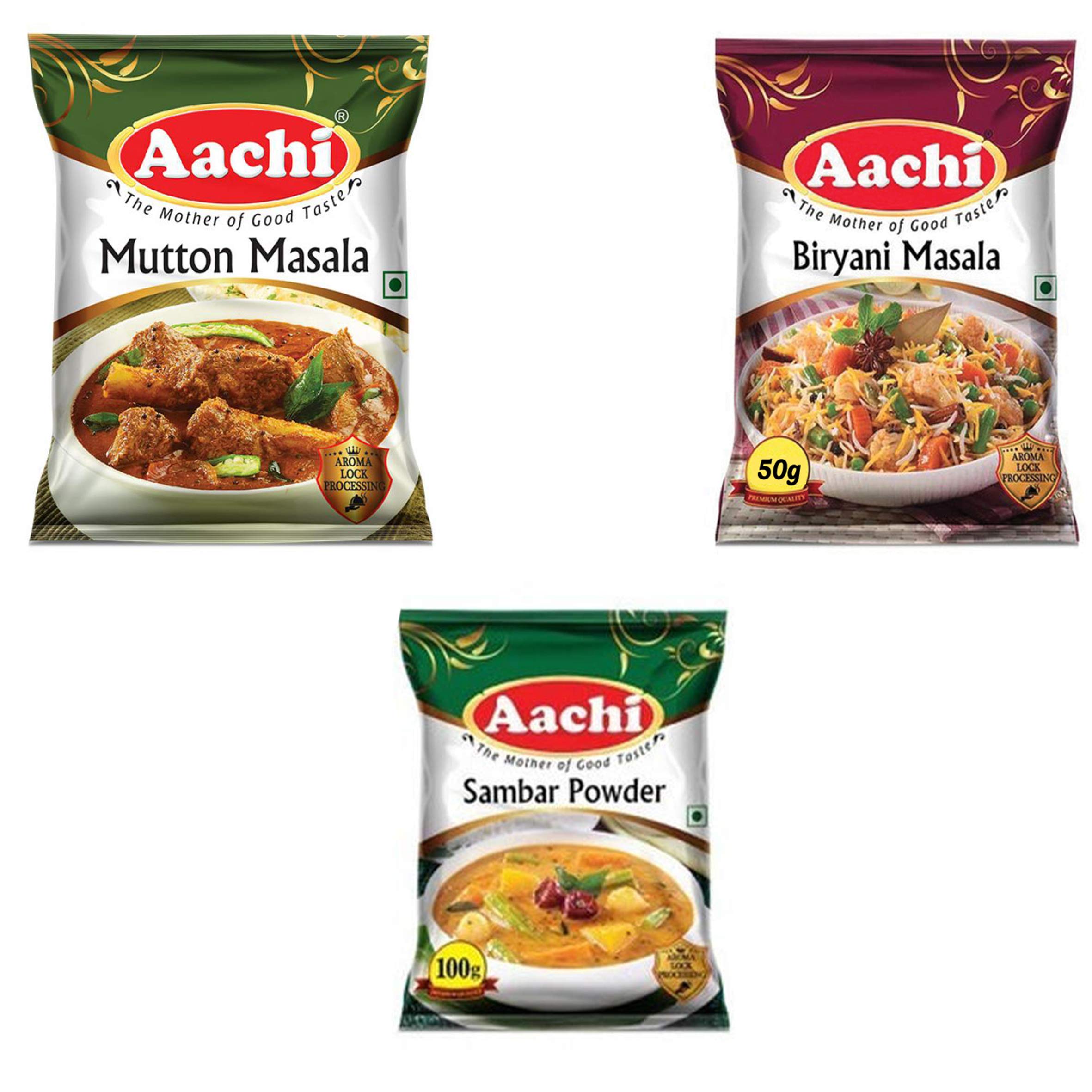 Buy AACHI Combo Pack -(Sambar Powder (100gm) , Mutton Masala (100gm ...