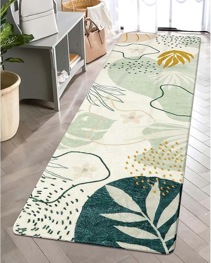 Amazon.com: Lahome Green Hallway Runner Rug - 2x6 Washable Kitchen ...