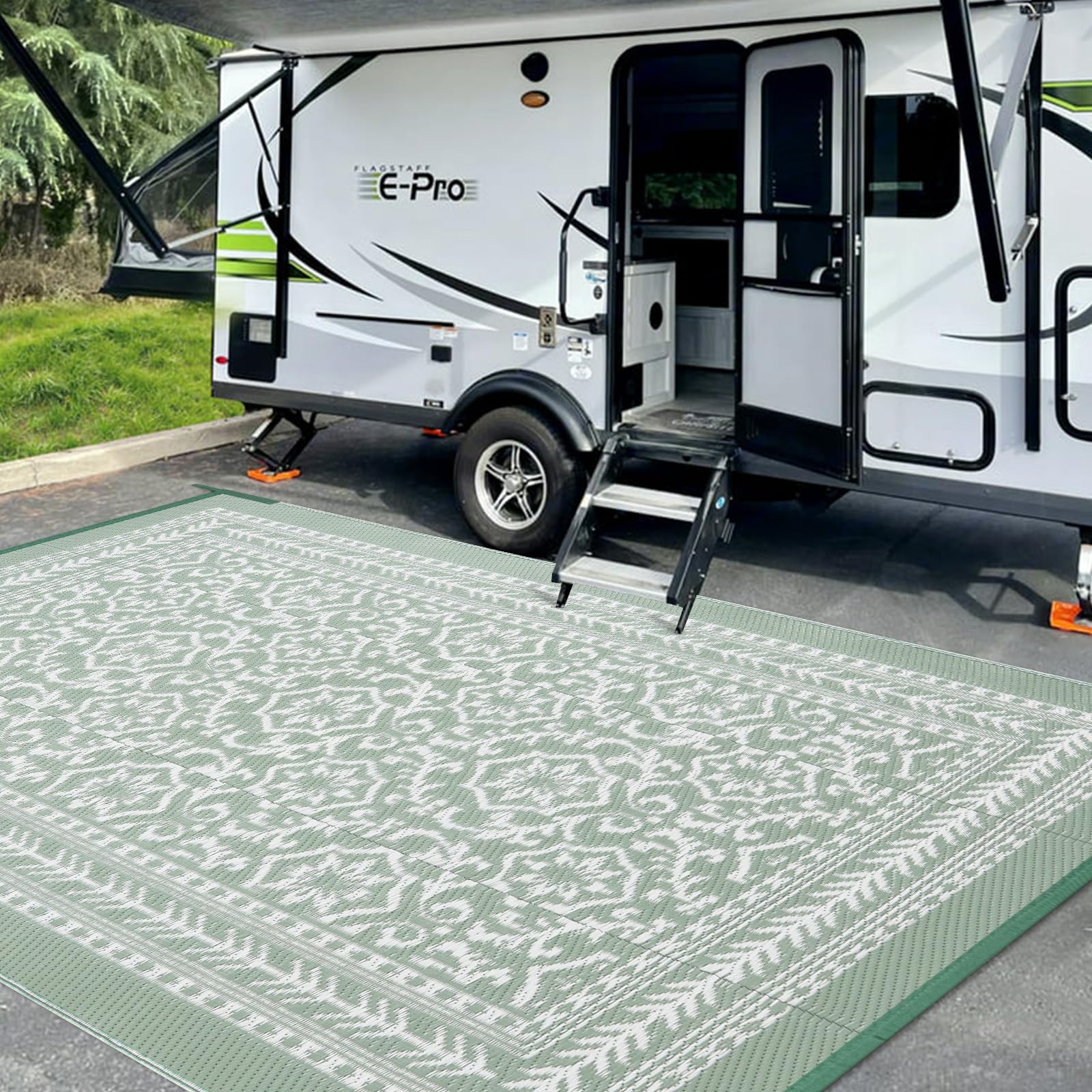 Anidaroel Outdoor Rugs 8'x10' for Patios Clearance, Waterproof Camping ...