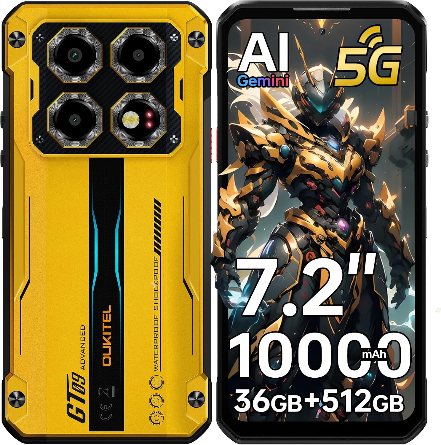 Amazon.com: OUKITEL WP60 5G Rugged Phone Unlocked 7.2" Display, 36GB ...