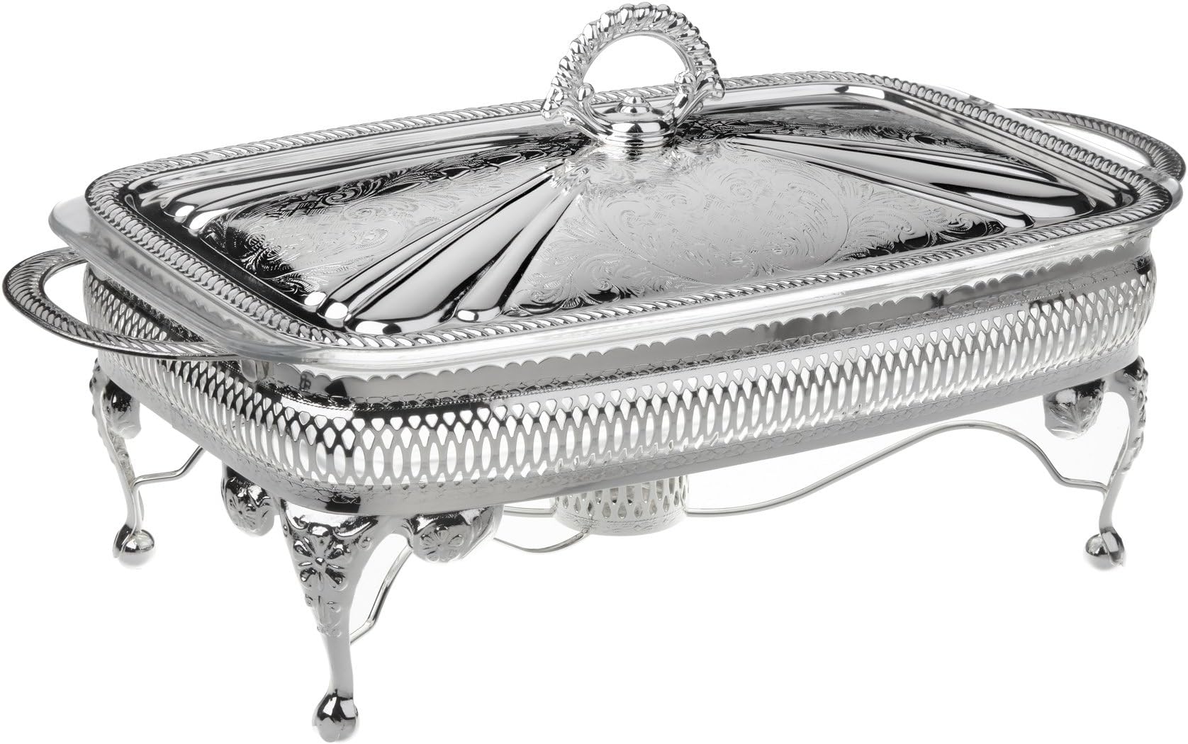 Table Top Food Warmer Serving Casserole Dish Silver Plated : Amazon.co ...