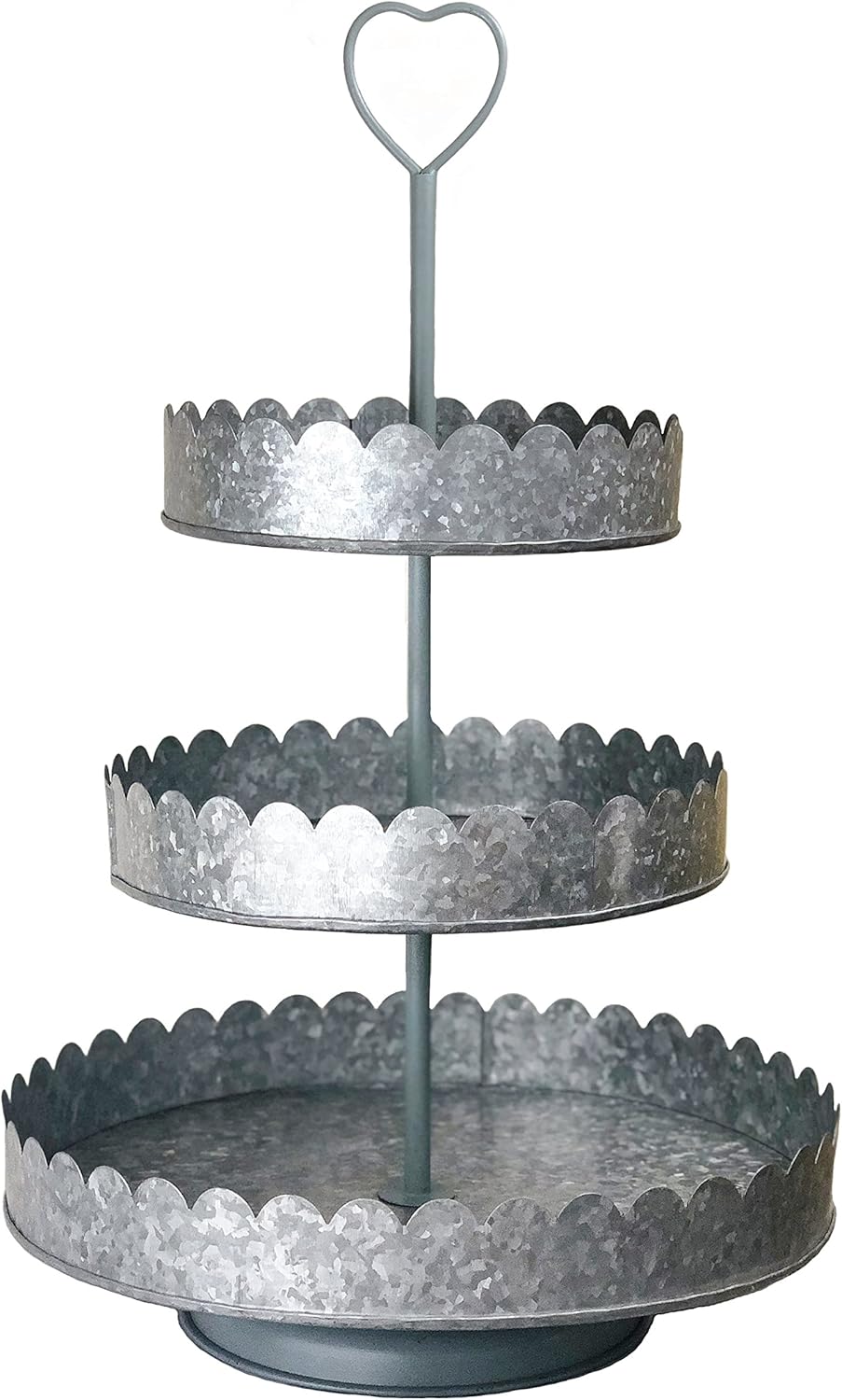 Amazon.com: Rustic Galvanized 3-Tier Round Display Stand | Tiered Heart ...