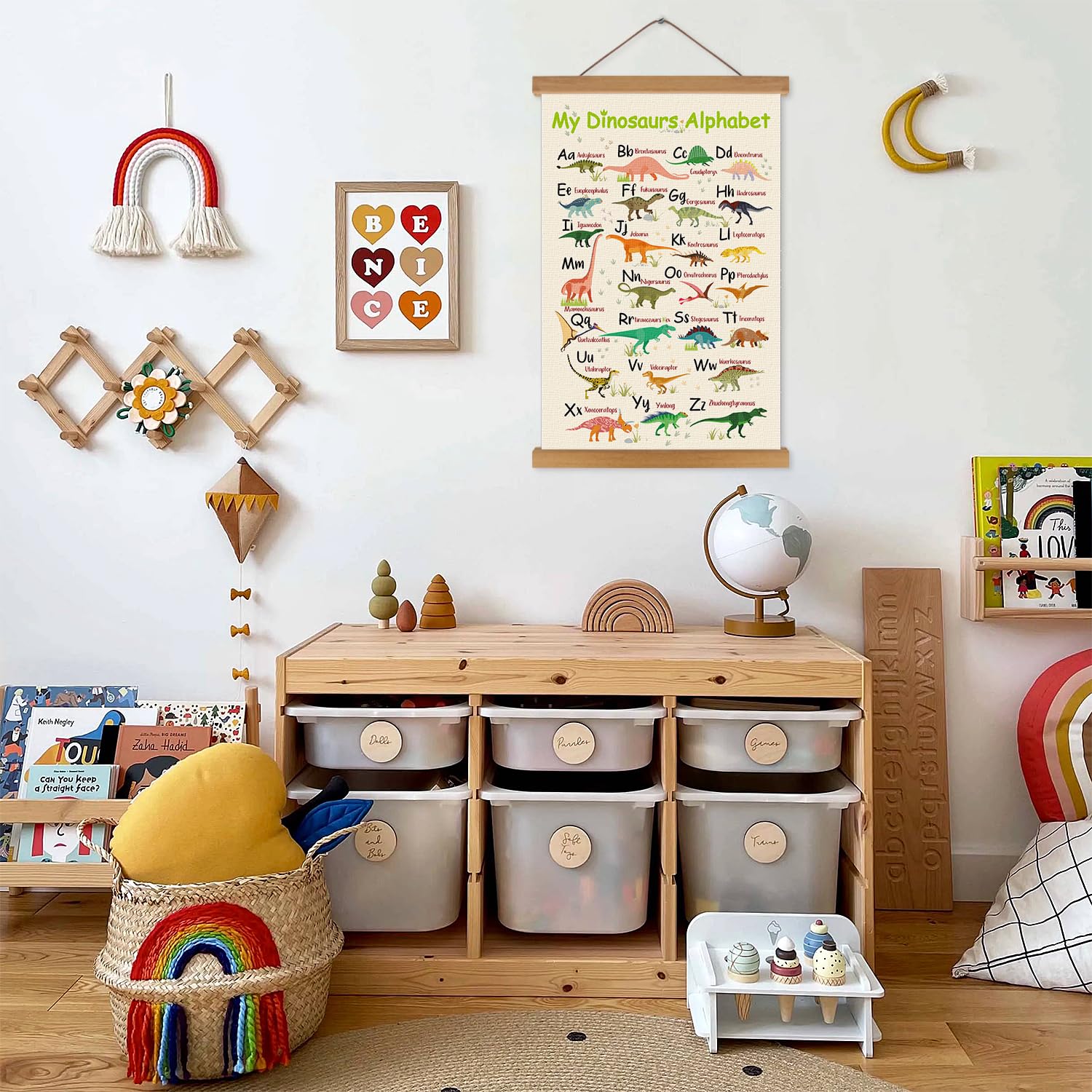 Learn Dinosaurs Poster Educational Toddlers Kids Childs