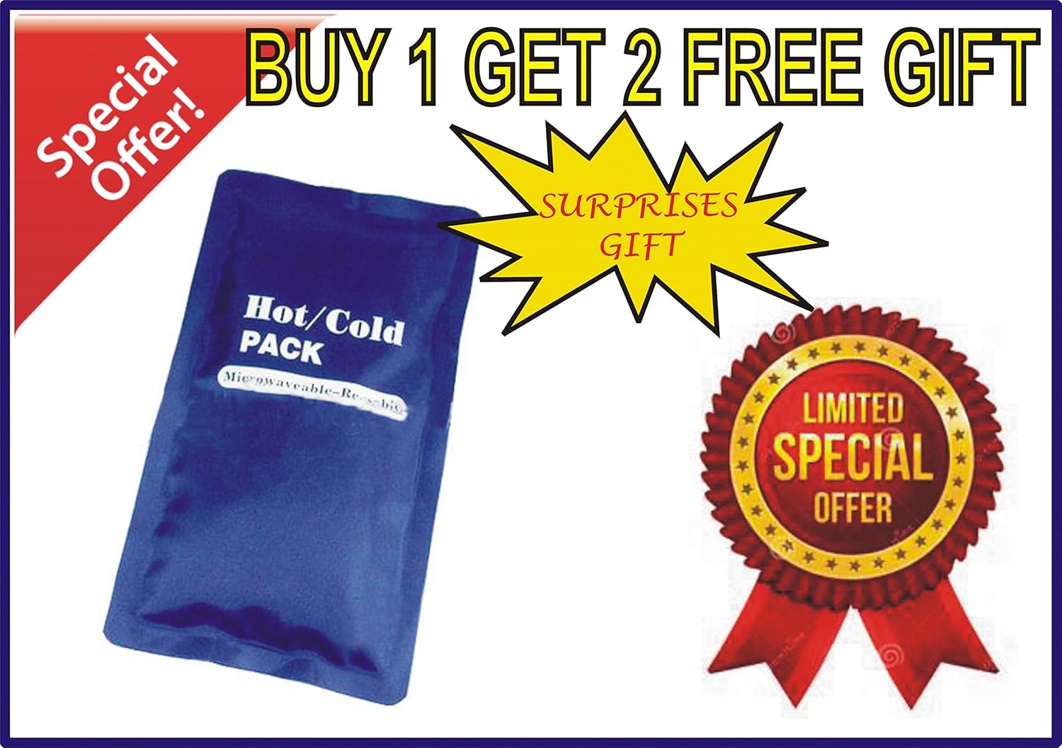 Reusable Hot and Cold Magic Gel Pack ( Buy 1 Get 2 Free Surprises Gift ...