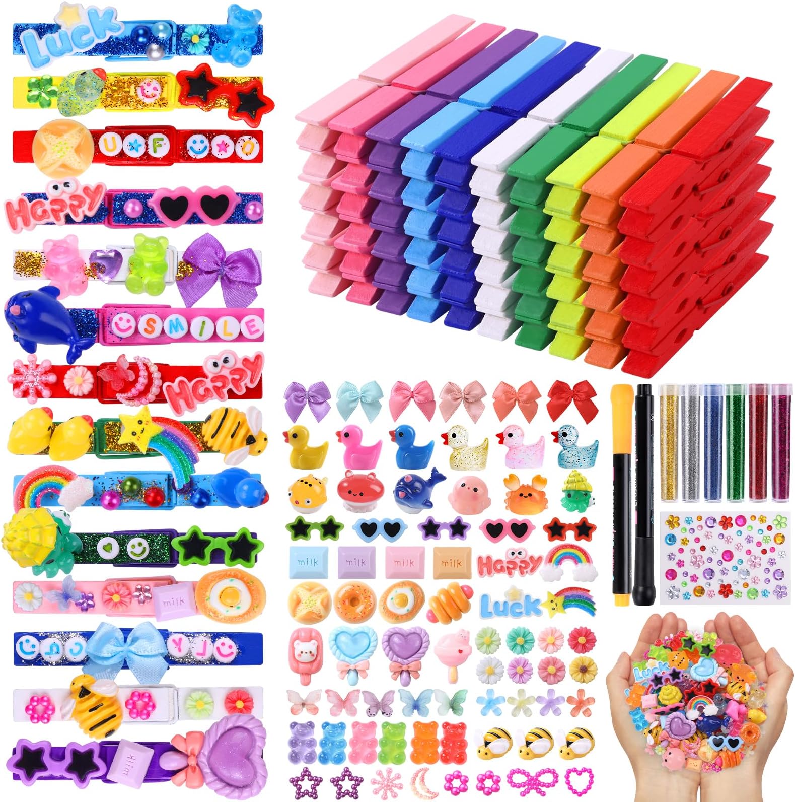 Amazon.com: 60 Pieces Cheer Pins Spirit Clips Wooden Clothes Pins for ...