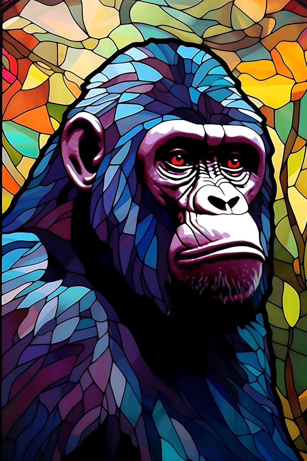 Amazon.com: Afusvoe DIY Gorilla Diamond Painting Kits - Stained Glass ...