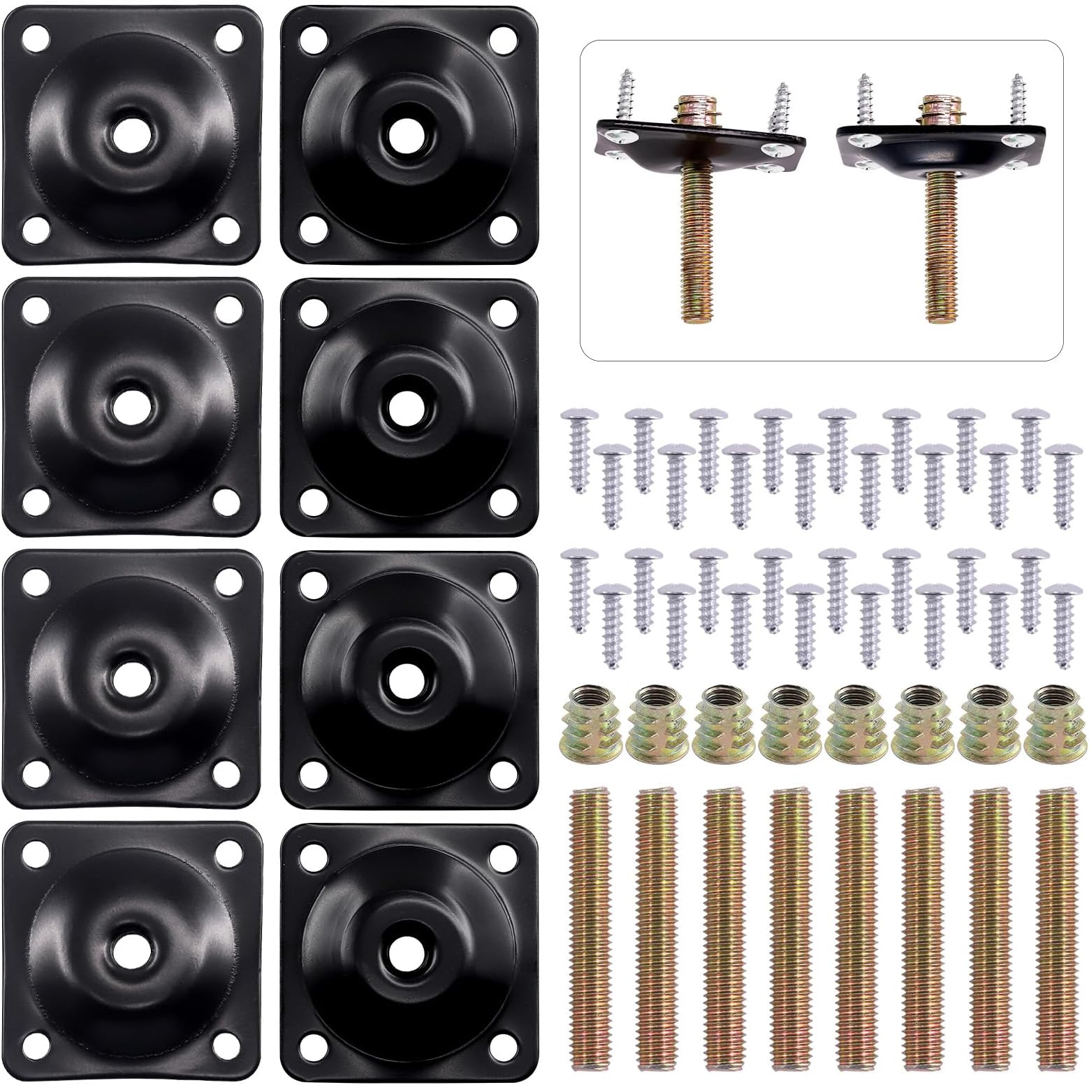 Amazon.com: Keadic 8 Sets 12 Degree Angled Leg Mounting Plates, M8 ...