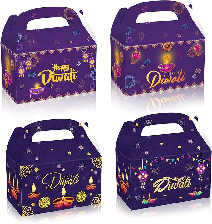 Amazon.com: 12 Pcs Diwali Gift Boxes Happy Diwali Gift Bags Diwali ...