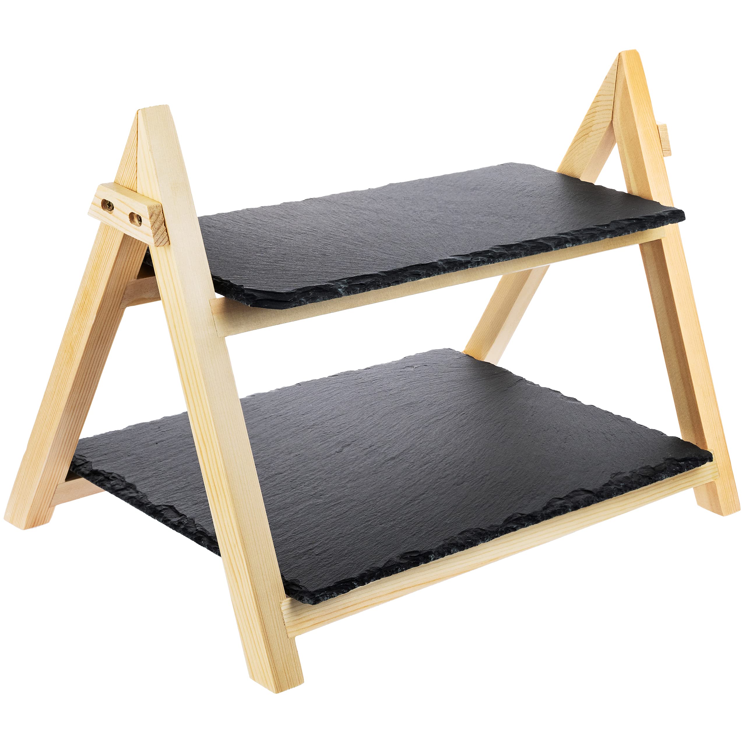 Nyxi Slate Cake Stand Serving Board Premium Pine Wood Rustic Slate ...