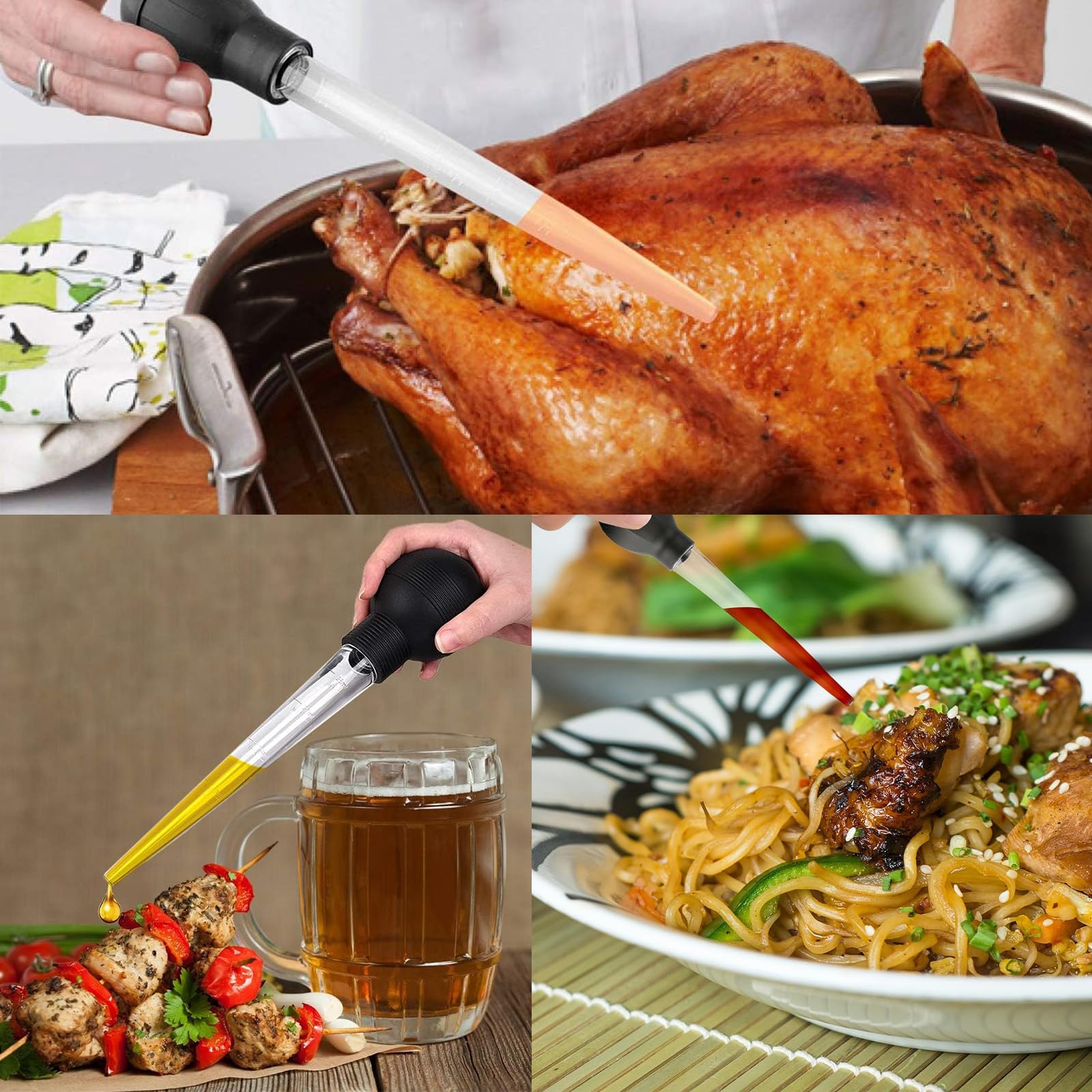 Turkey Baster Syringe HAOHIZE Turkey Baster With Cleaning Brush - Large ...