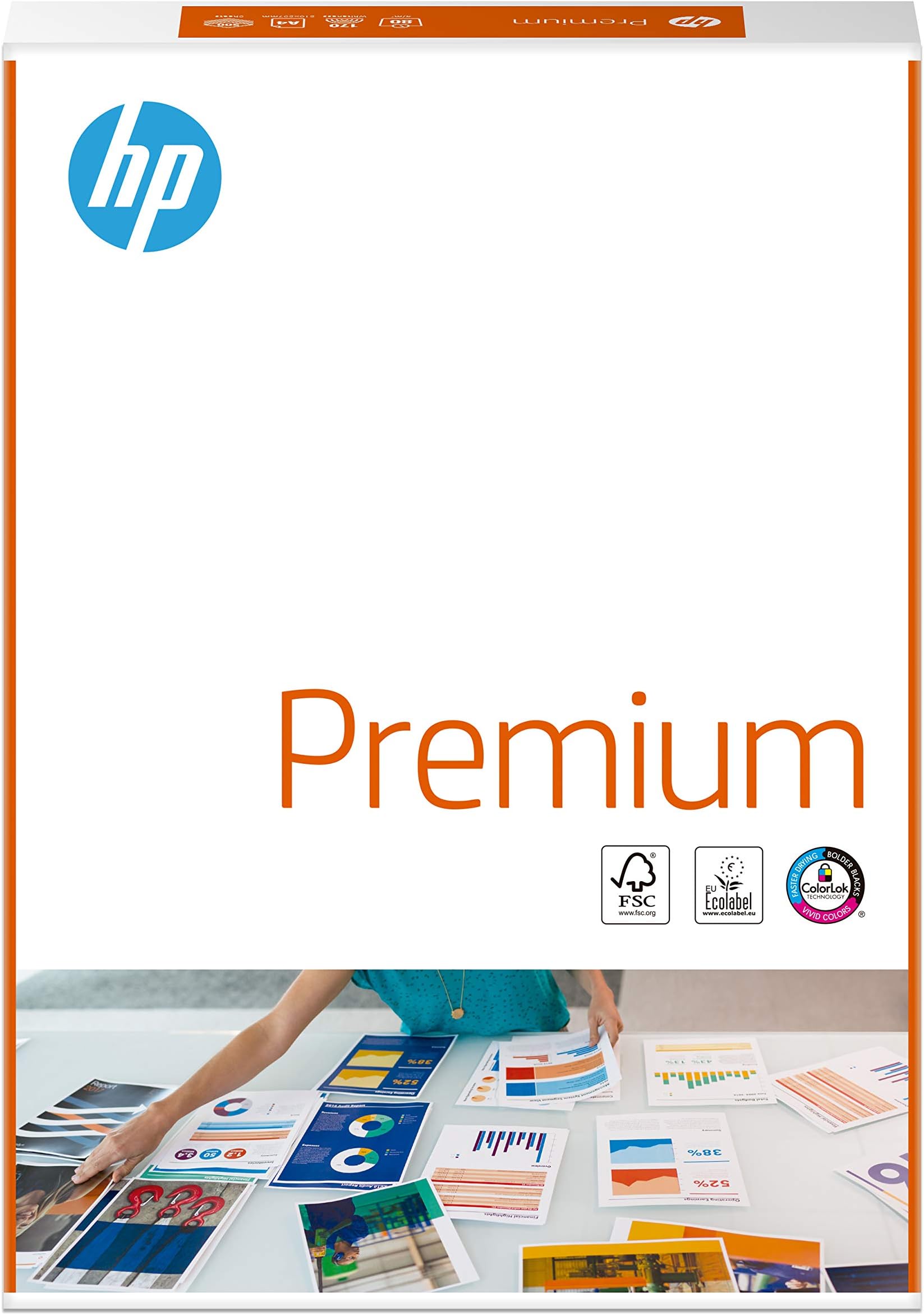 HP Printer Paper, Premium A4 Paper, 210x297mm, 80gsm, 1 Ream, 500 ...