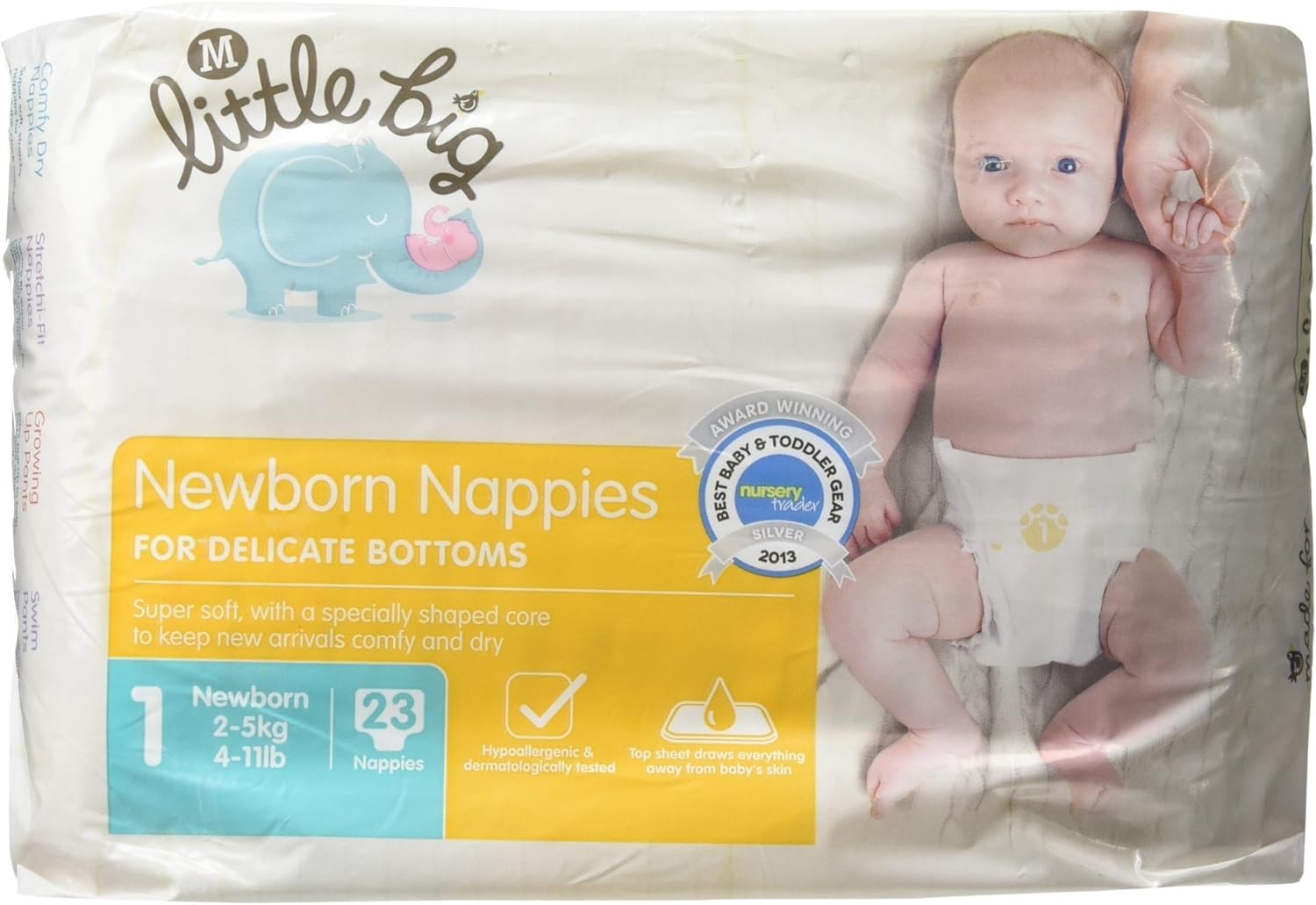 Morrisons Little Big Newborn 1 Nappies 2-5kg/4-11lb, 23 Nappies ...