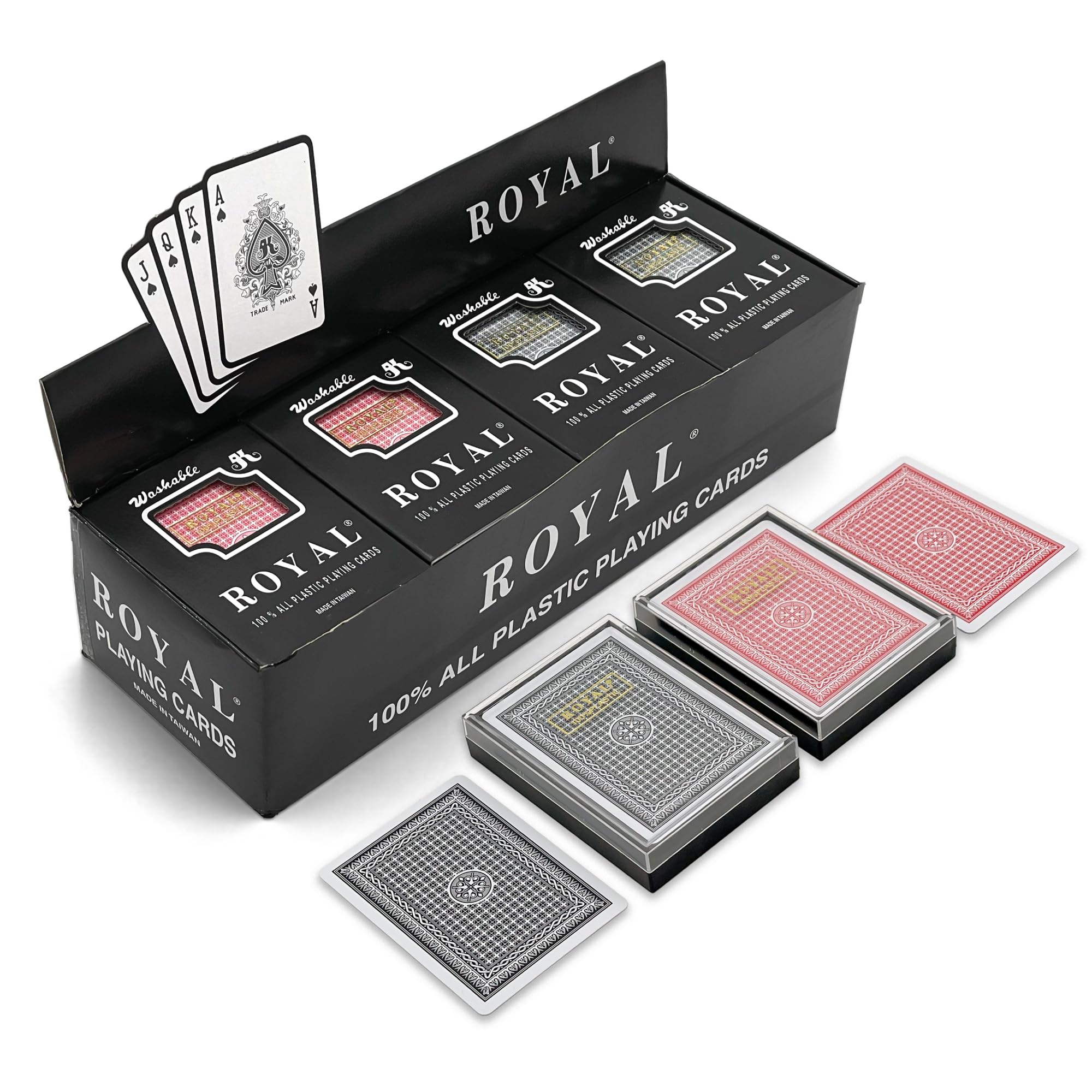 Amazon.com: Royal - 100% Plastic Poker Size Playing Cards, 3 1/2" x 2 1 ...