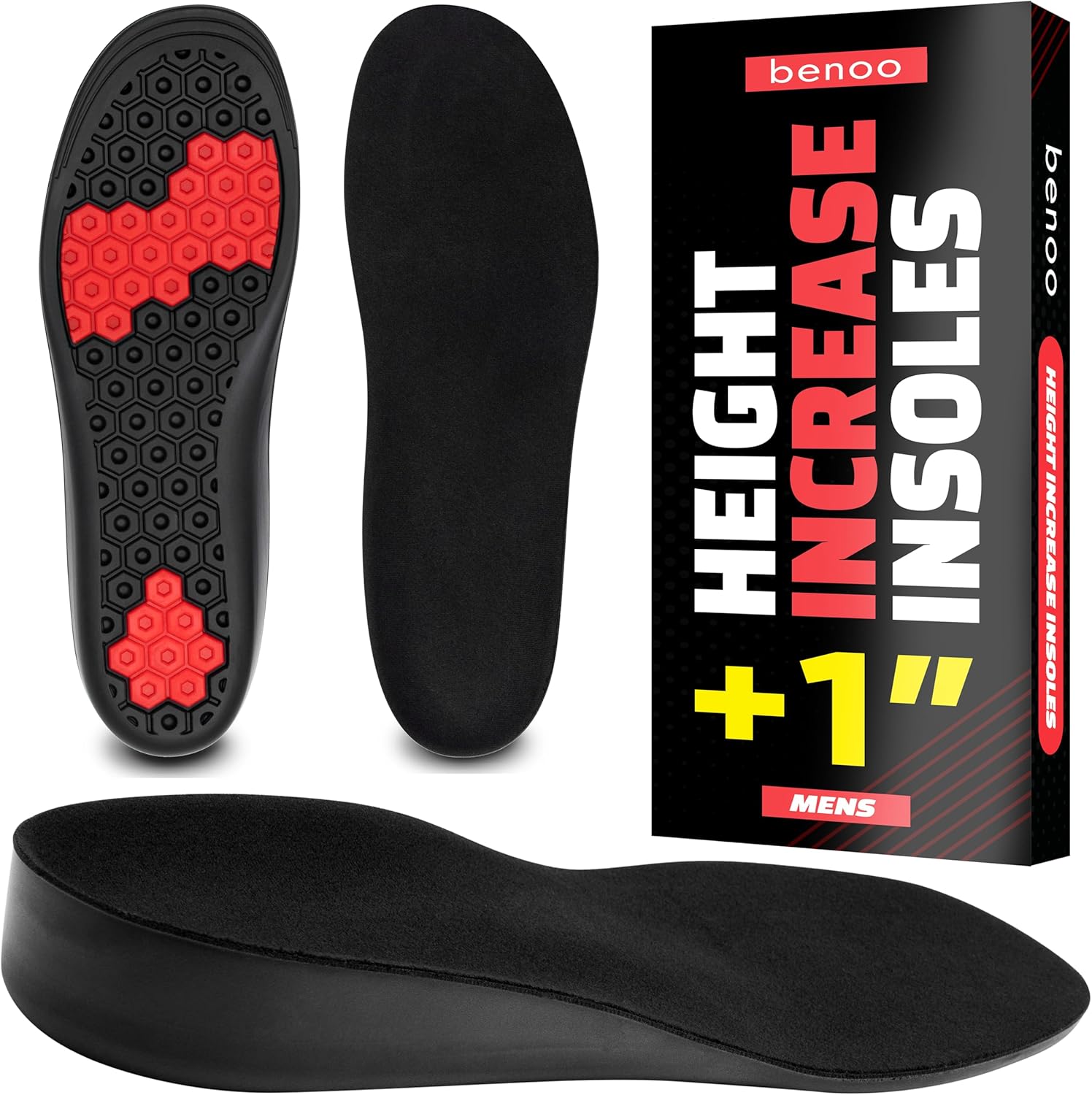 Height Increase Insoles for Men (+1 inch) Shoe Lifts, Instant Height ...