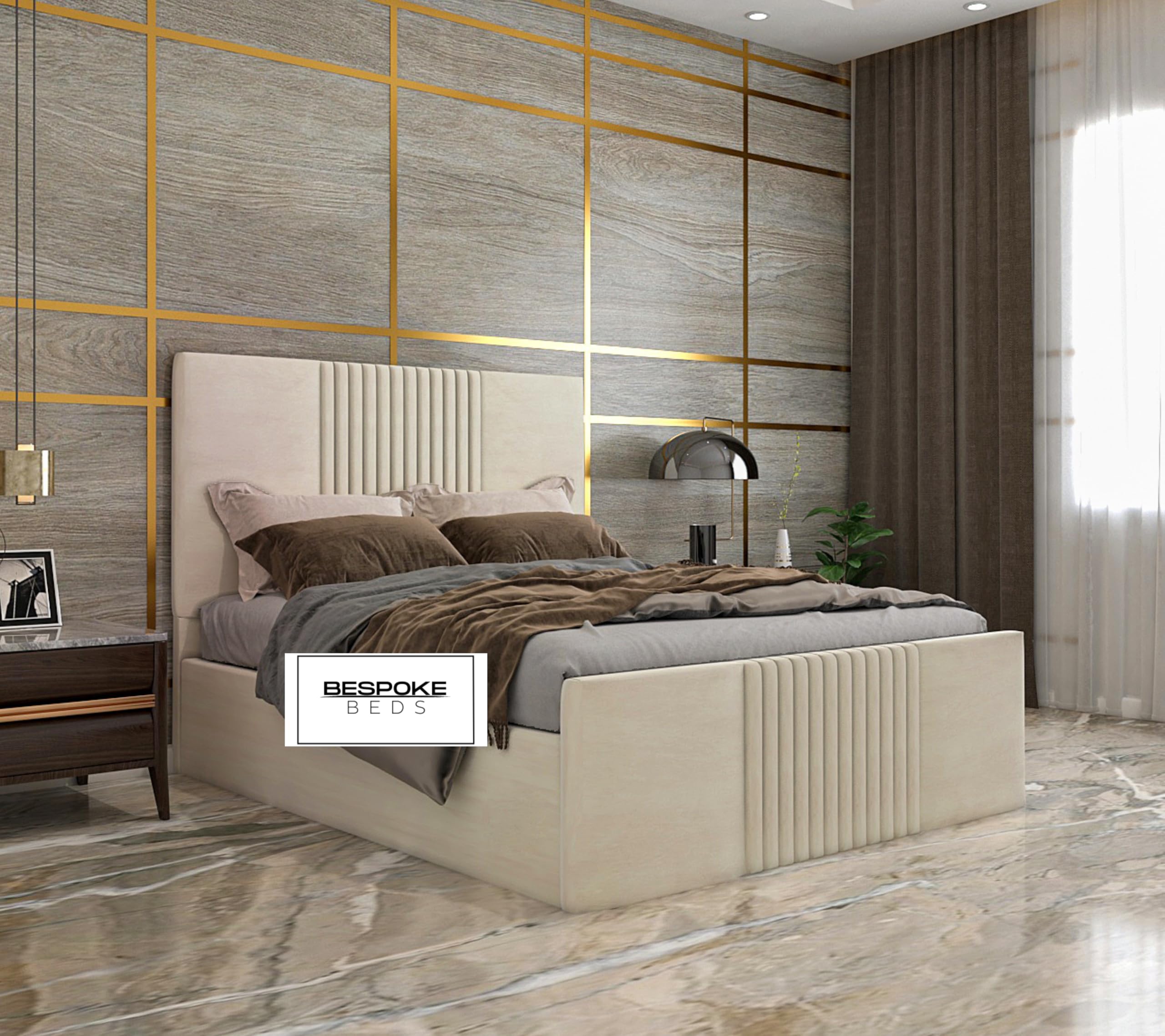 BESPOKE BEDS Storage Bed Double, Ottoman Bed Frame Gas Lift Up Bed ...