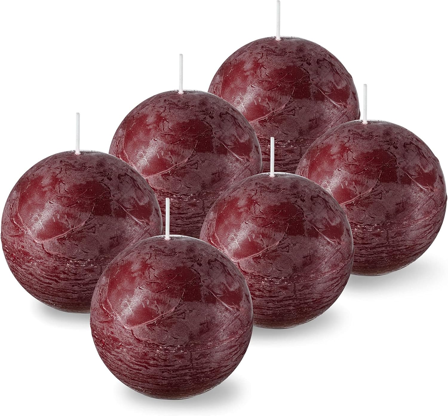 Amazon.com: SPAAS Unscented Red Round Ball Candles - 3 Inch Rustic ...