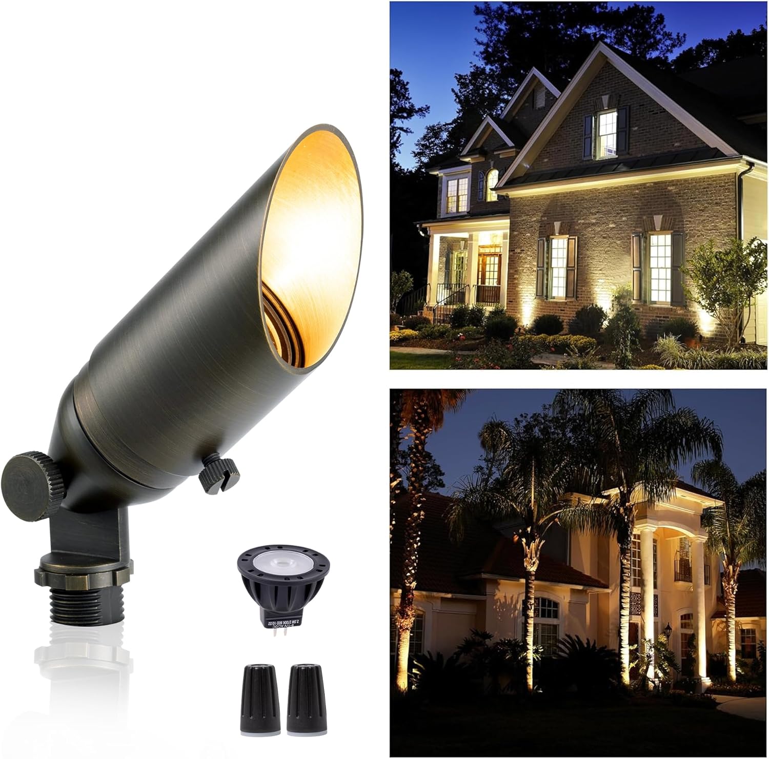 Gardenreet Landscape Spotlights Low Voltage - 12V Brass Outdoor Uplight ...