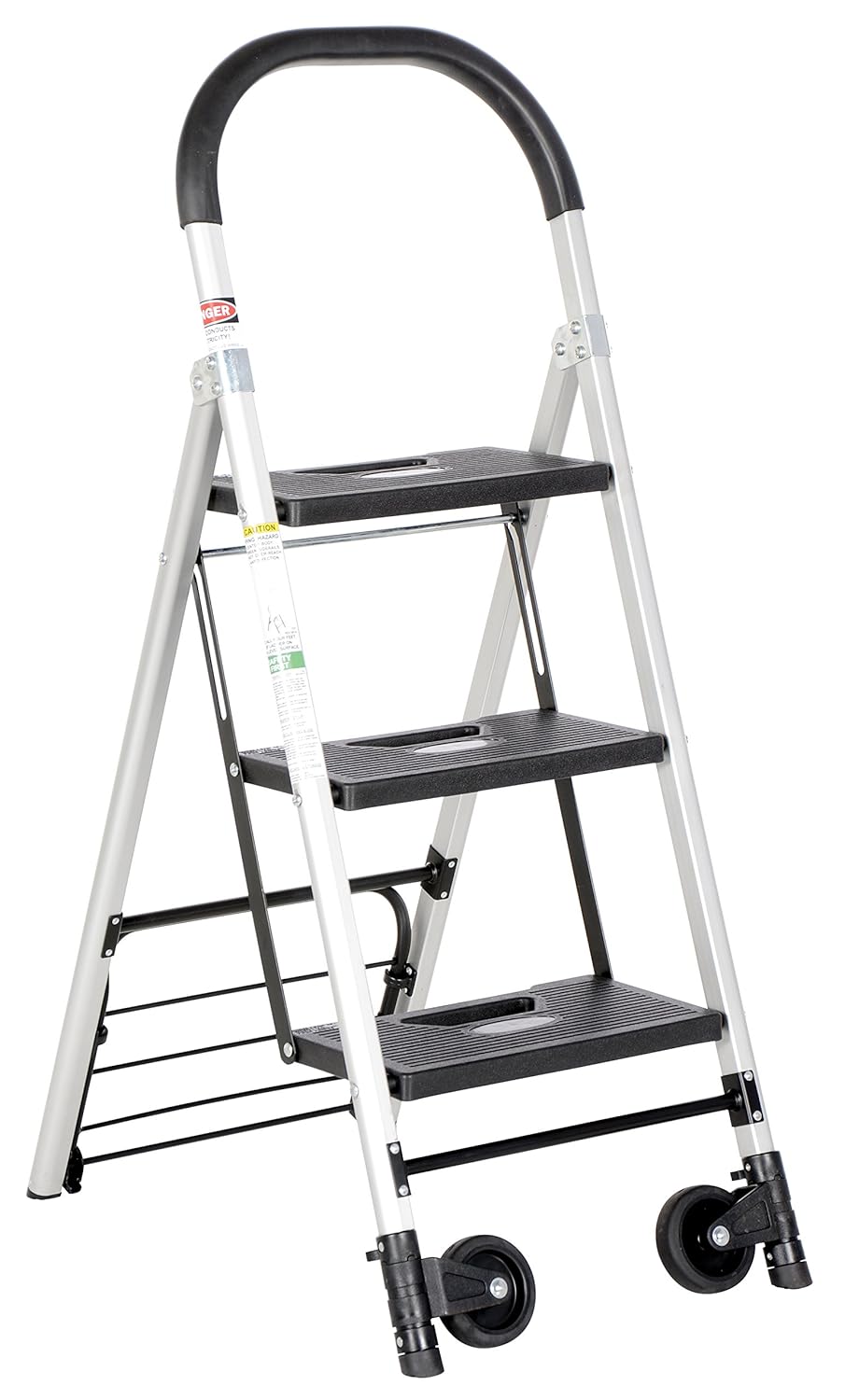 Vestil C 130 3 Aluminum Ladder And Cart With 3 Step 250 Lbs Capacity