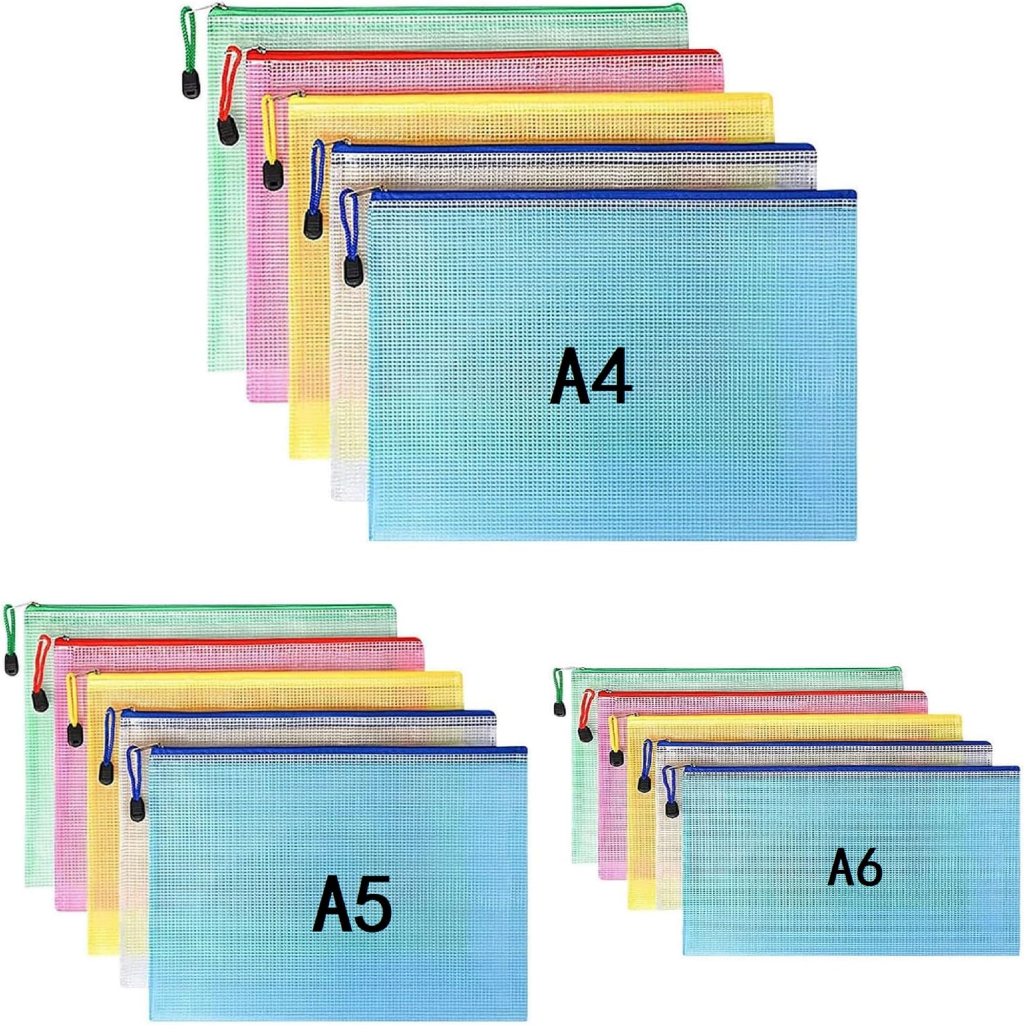 15 Pcs Plastic Wallets, A4+A5+A6 Size Plastic Folders Document Wallets ...