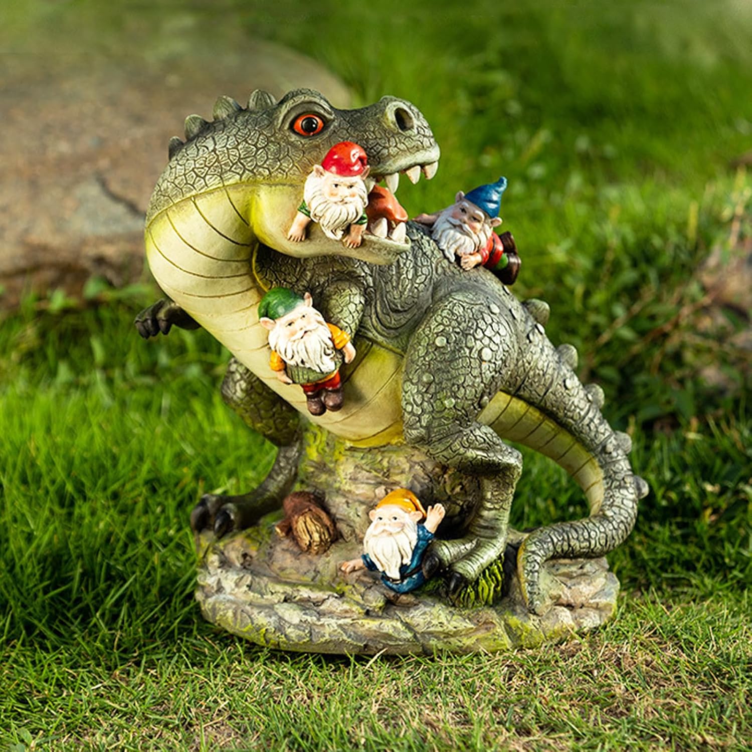 Amazon.com: MIQXUAN Courtyard Dinosaur Gnomes Ornaments, Waterproof Eco-Friendly Dinosaur Eating ...
